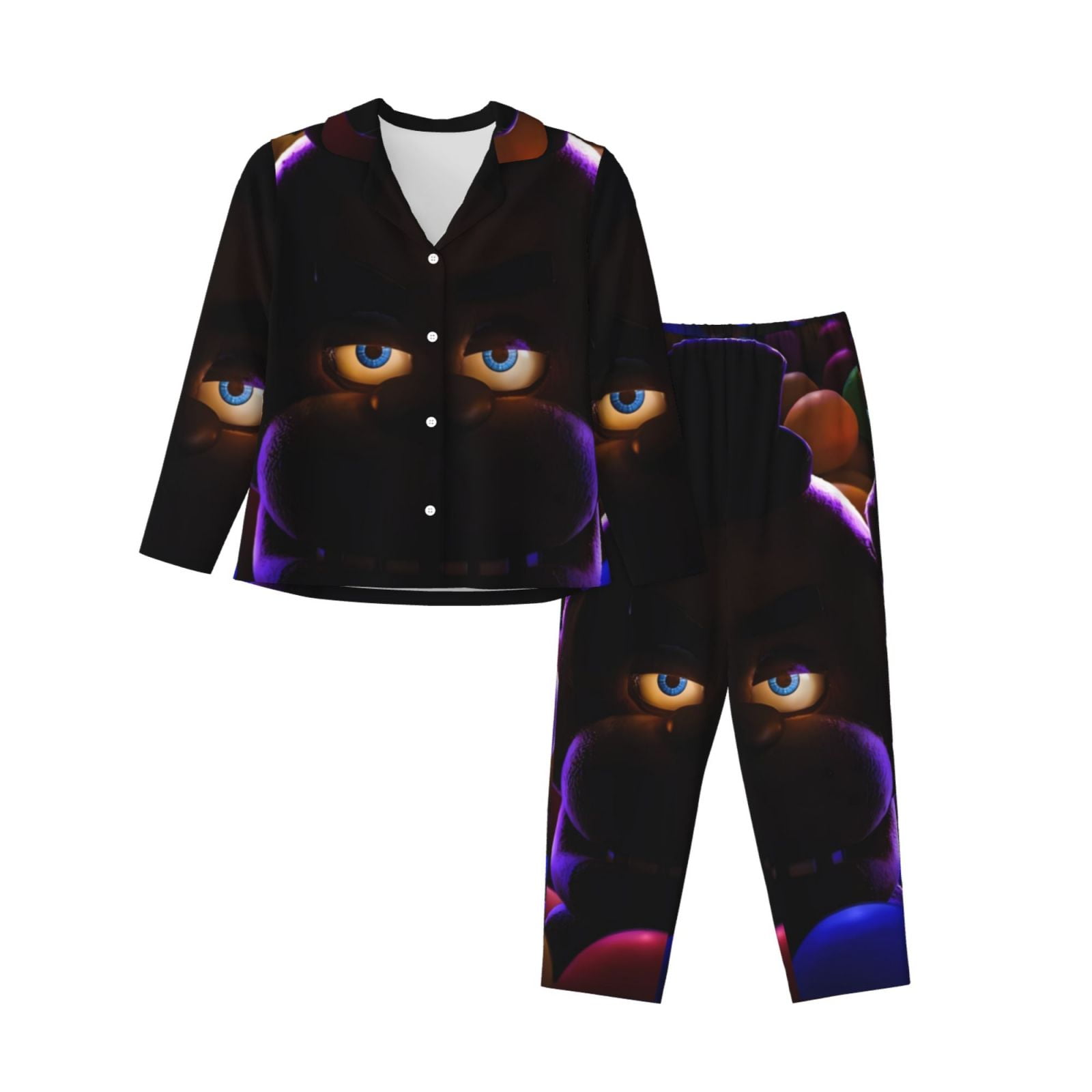 Lsque Five Nights At Freddy'S Pattern Long Sleeve Pajama Set for Women ...