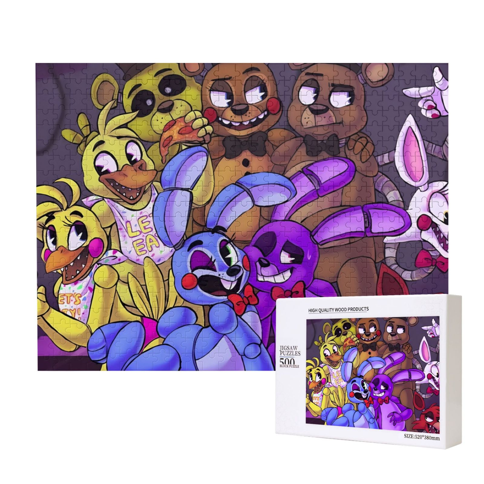 Lsque Five Nights At Freddy'S Pattern Wooden Picture Puzzle ,500 Piece ...