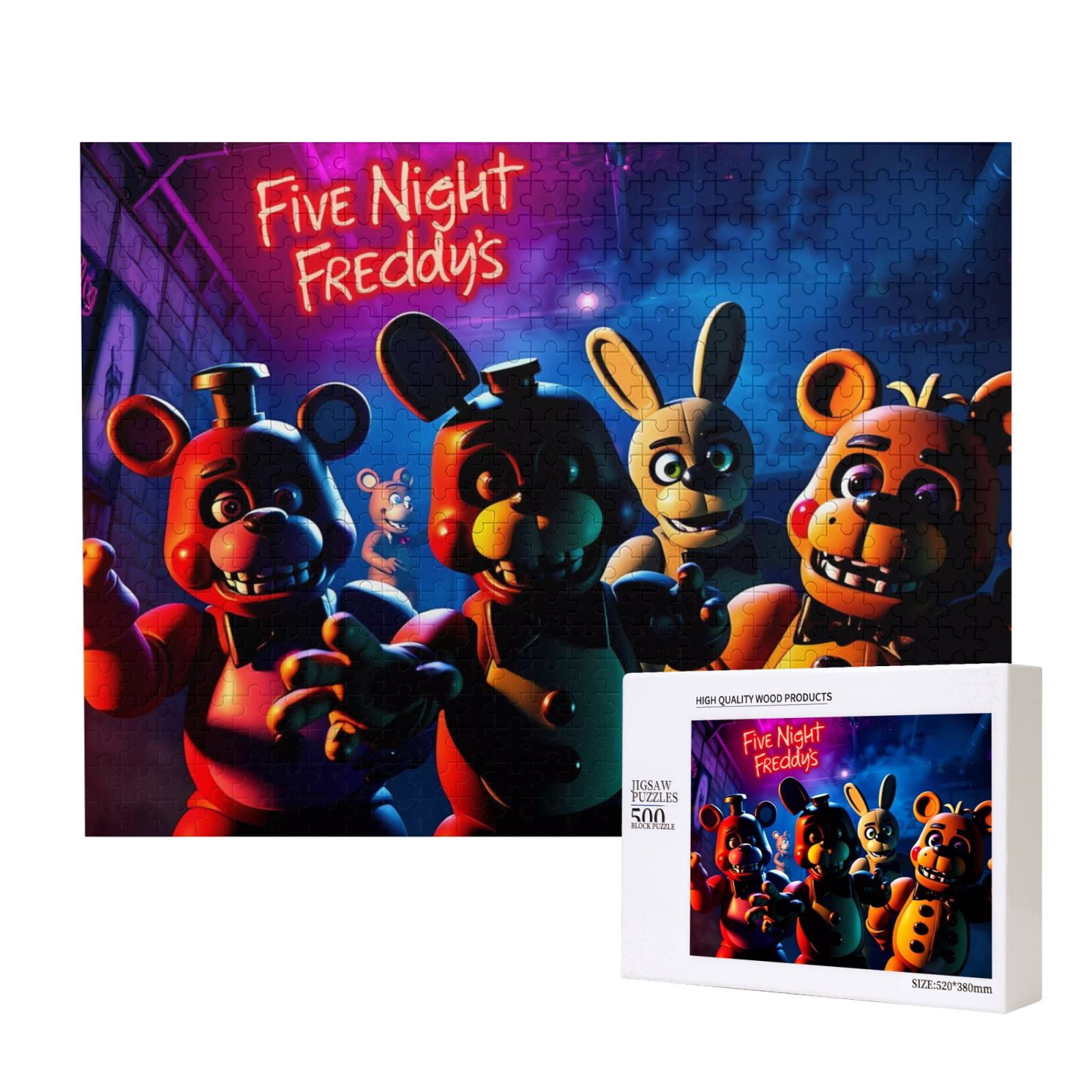 Lsque Five Nights At Freddy'S Pattern Wooden Picture Puzzle ,500 Piece ...