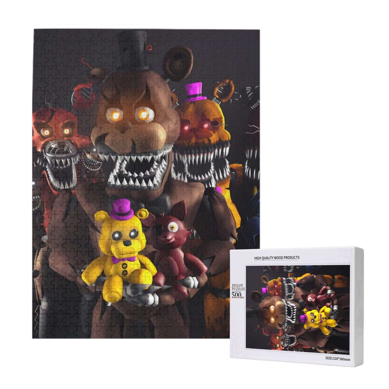 Lsque Five Nights At Freddy'S Pattern Wooden Picture Puzzle ,500 Piece ...