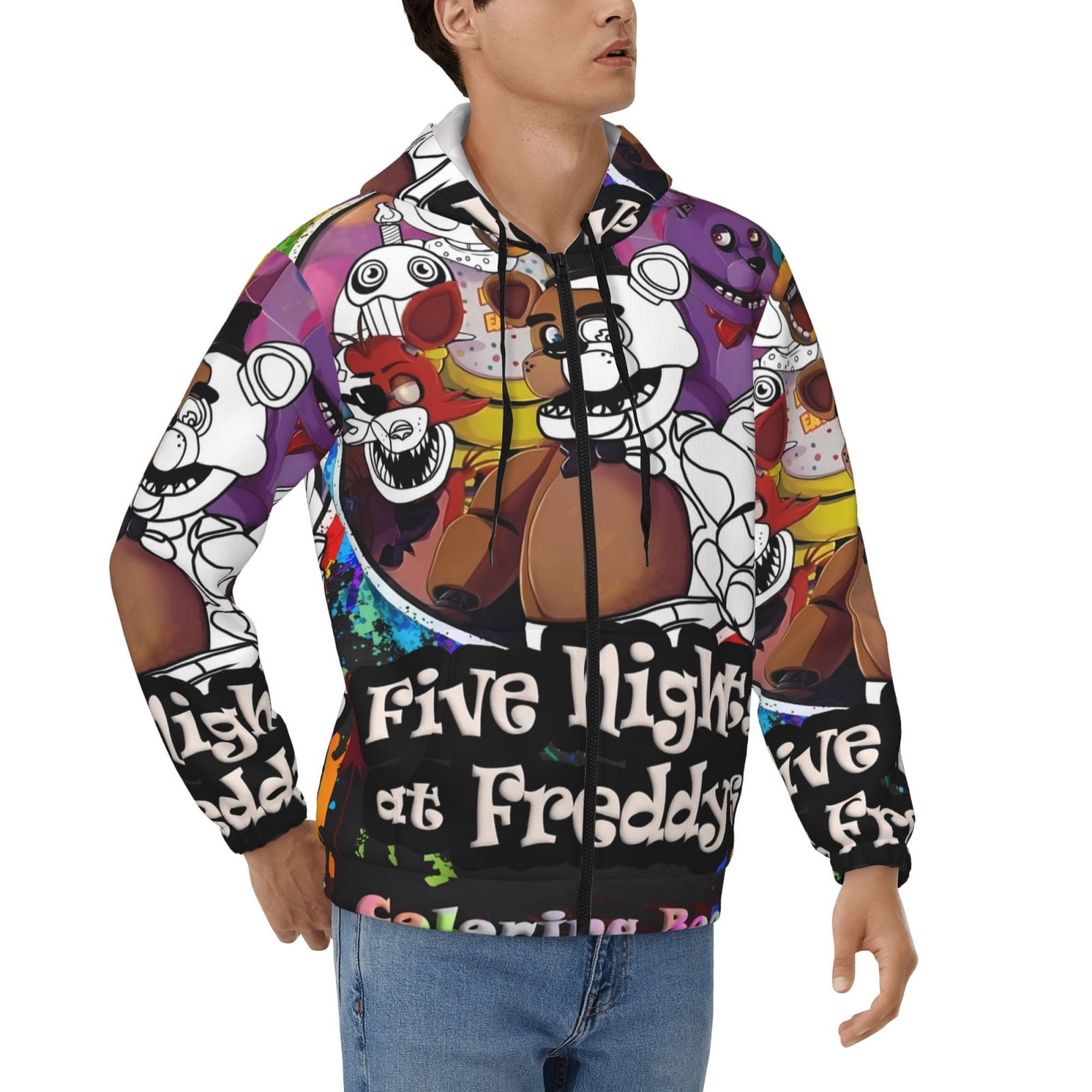 Lsque Five Nights At Freddy'S for Mens Full-zip Hoodie, Zip-up Pullover ...