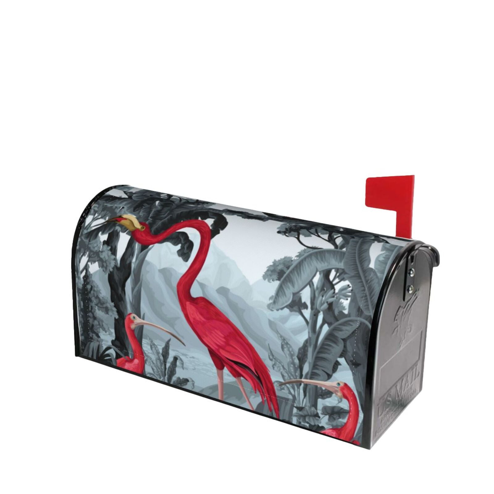Lsque Flamingo On The Jungle Mailbox Cover Standard Size ,Magnetic ...