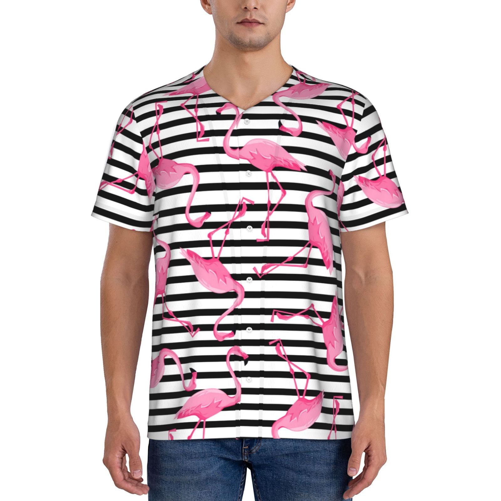 Lsque Flamingos Pattern Mens Polo Golf Shirts Funny Graphics Shorts ...