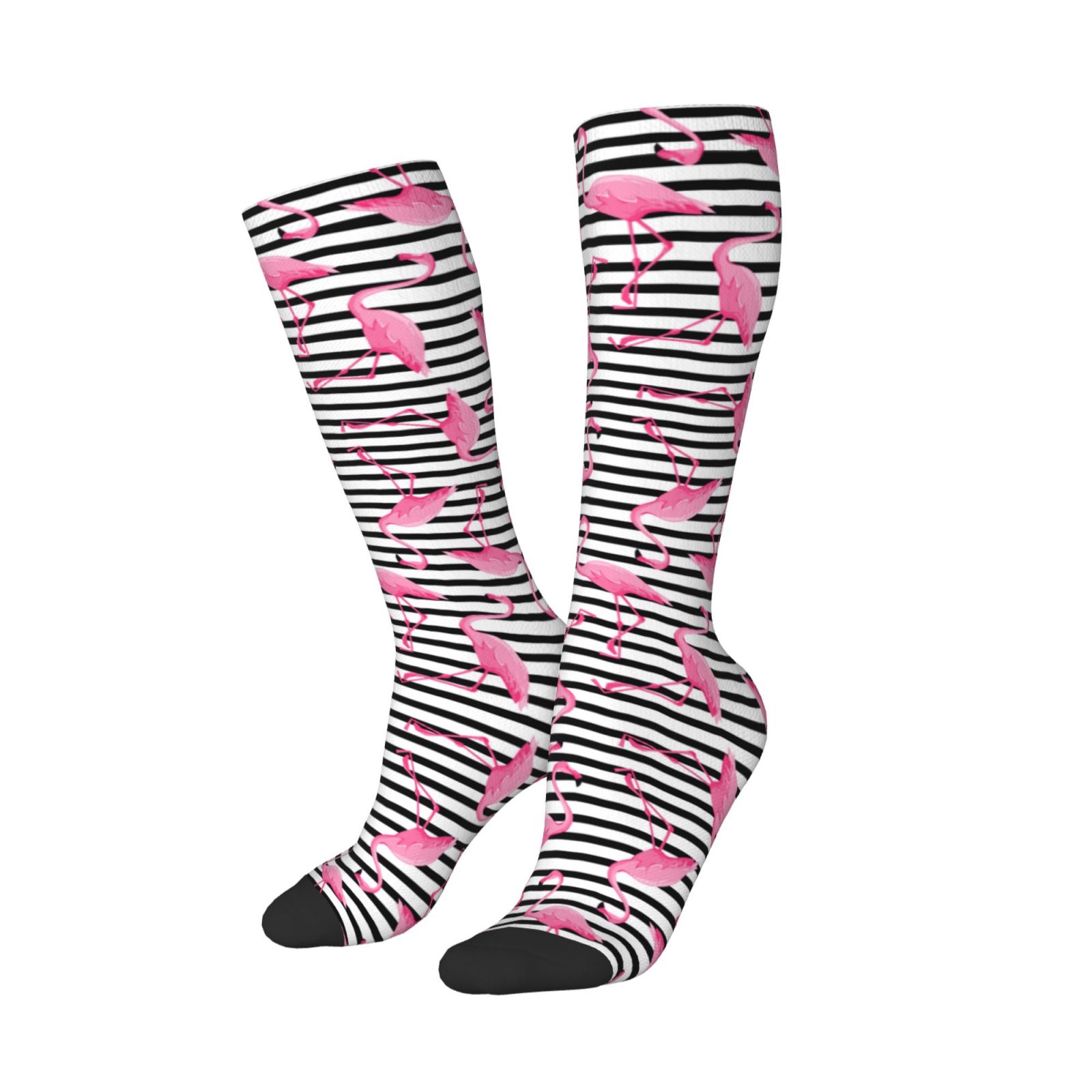 Lsque Flamingos Printed Crew Socks Men's Women's LightWeight Thin ...