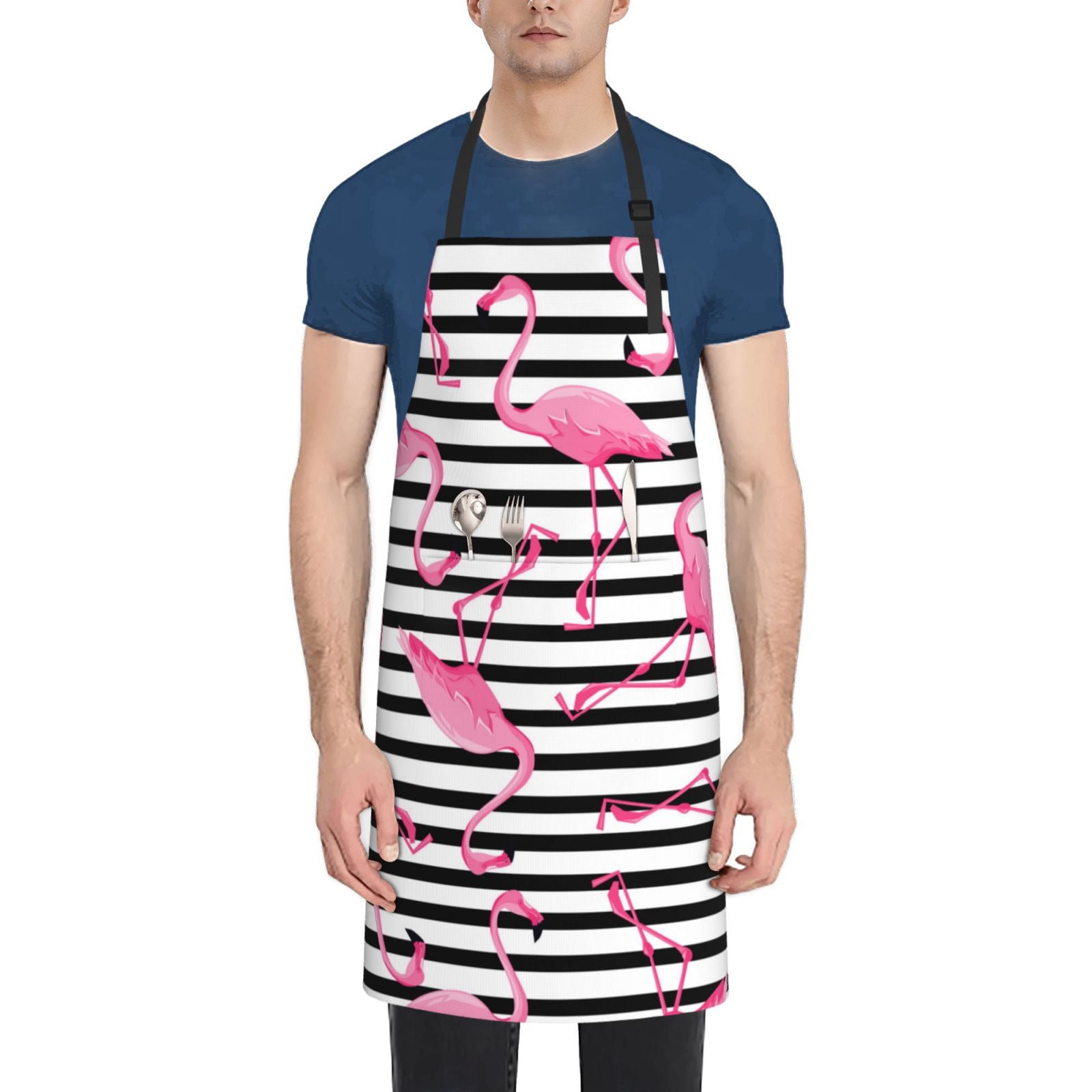 Lsque Flamingos Waterproof Apron Chef Aprons for Men Heavy Duty ...