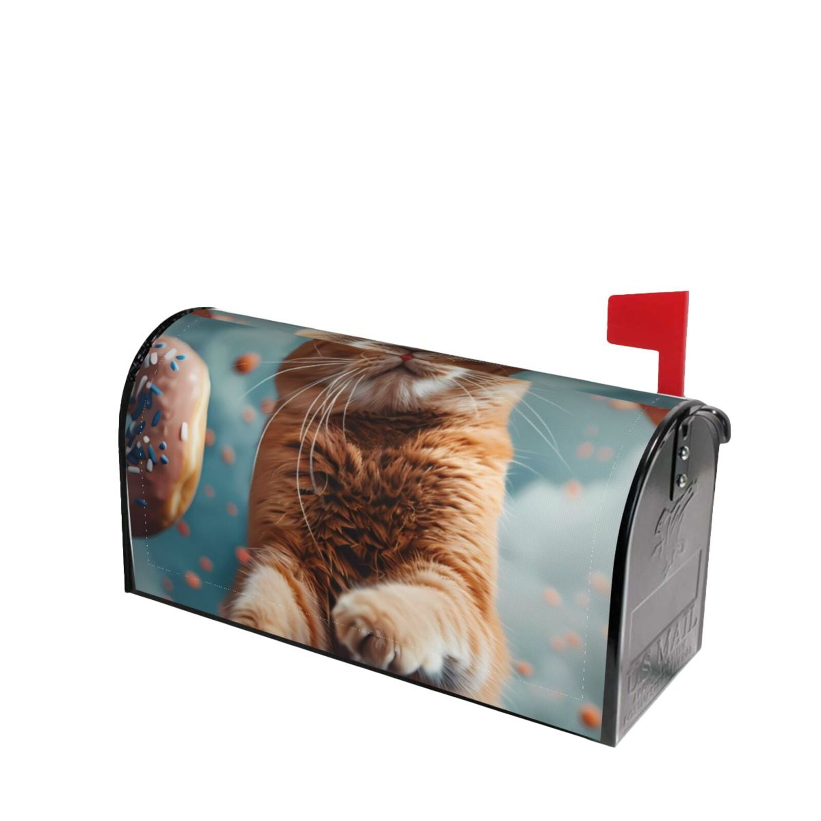 Lsque Floating Cat And Donuts Mailbox Cover Standard Size ,Magnetic ...
