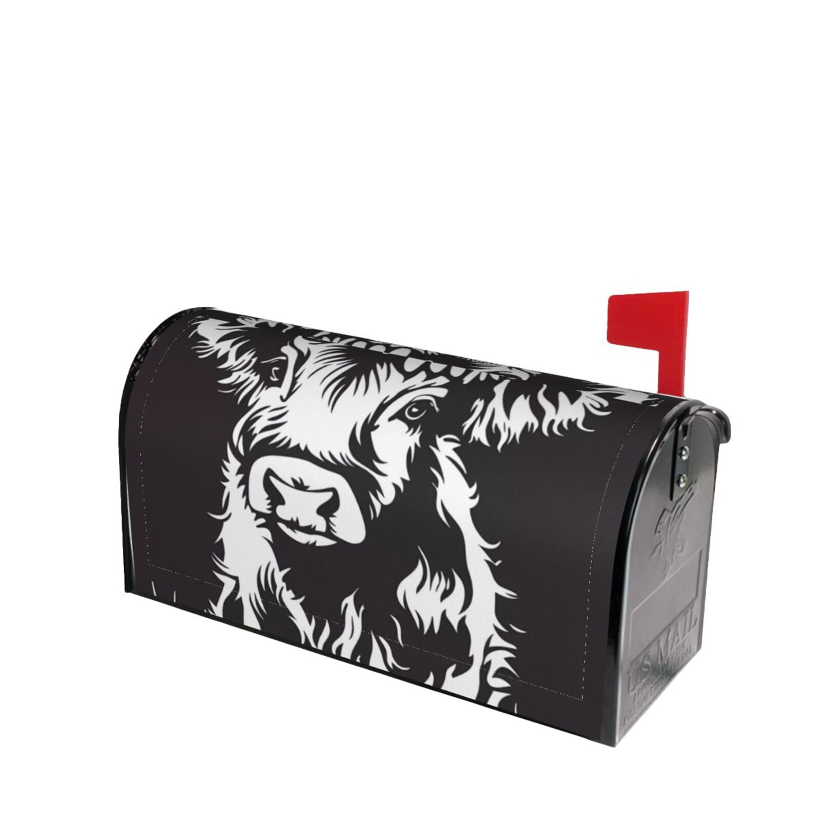 Lsque Floral Cow Silhouette Mailbox Cover Standard Size ,Magnetic ...