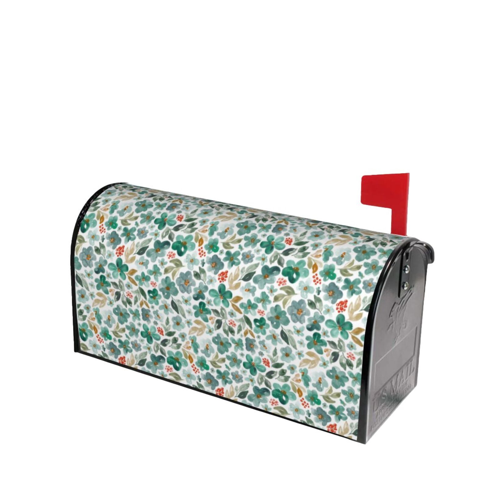 Lsque Floral In Teal Mailbox Cover Standard Size ,Magnetic Mailbox ...