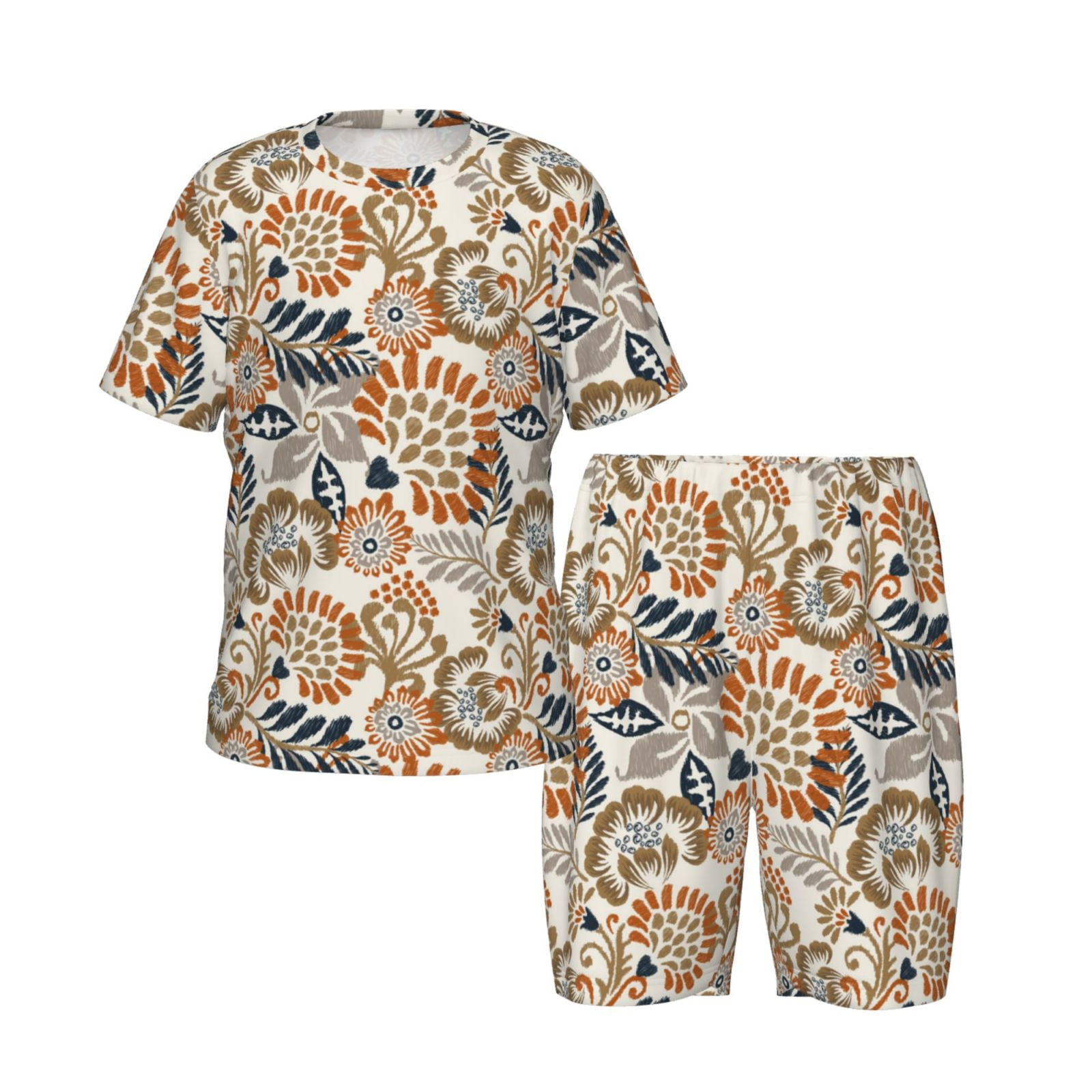 Lsque Floral Paisley Pattern Girls' Sleeve Top and Shorts Snug Fit ...