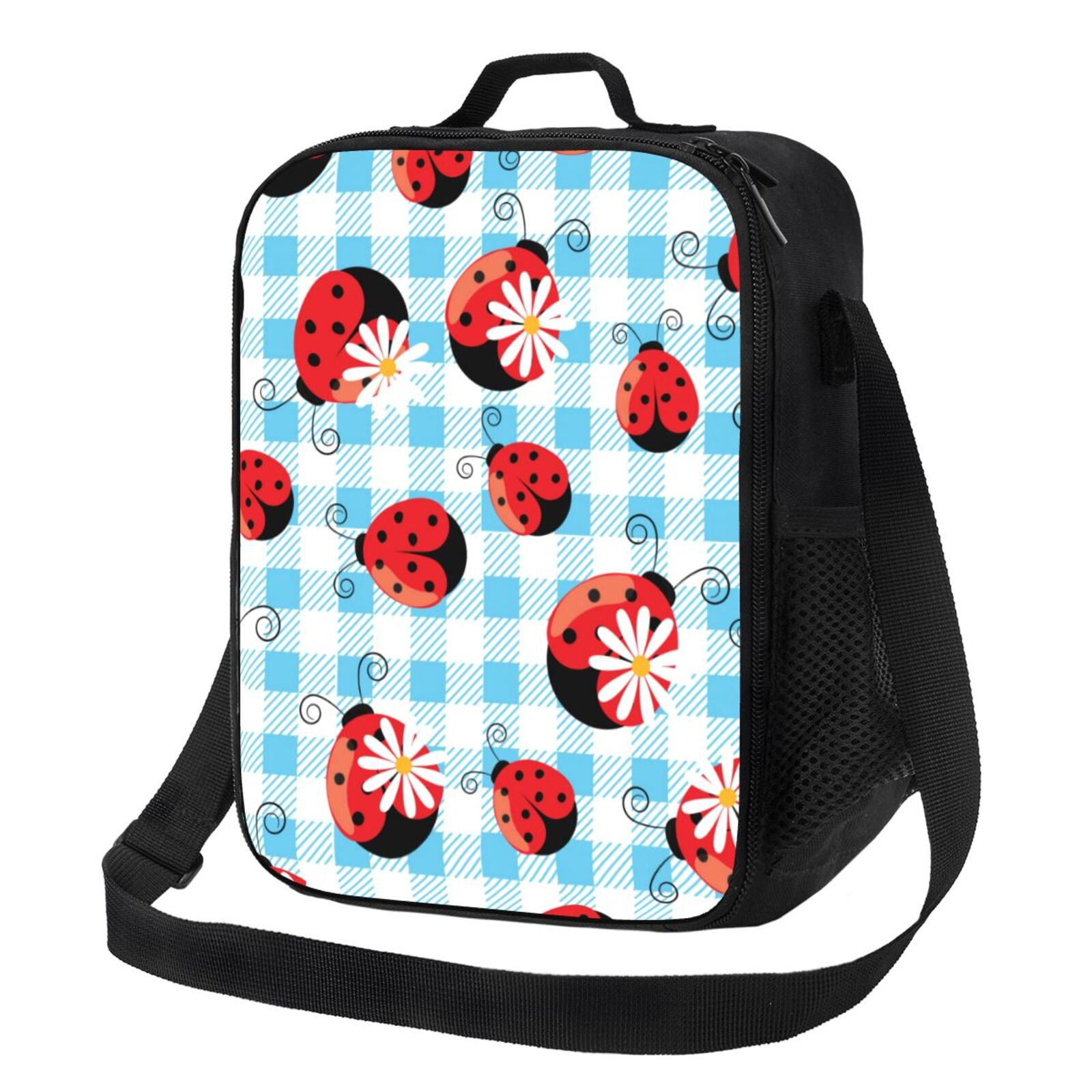 Lsque Flowers and Lady Bugs Lunch Bag Lunch Box for Women Men Reusable ...