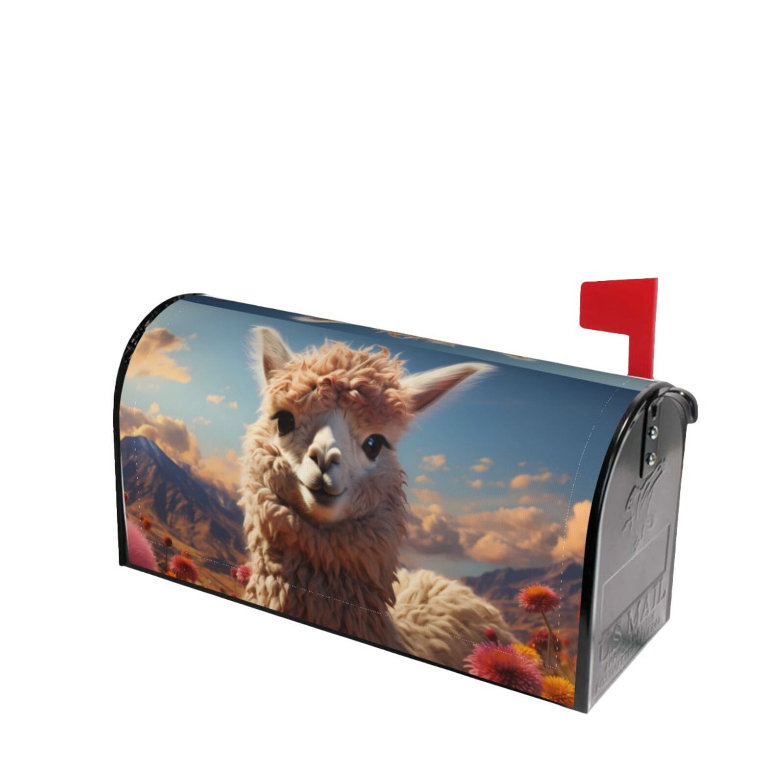 Lsque Fluffy Alpaca Mountain Meadow Mailbox Cover Standard Size ...