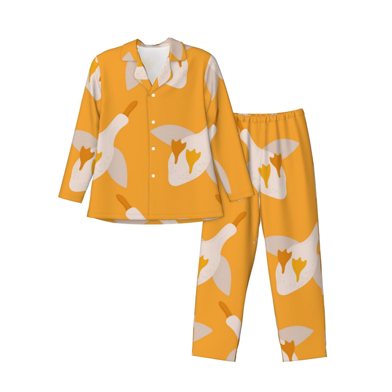 Lsque Flying Ducks Pattern Long Sleeve Pajama Set for Men - Soft 2 ...