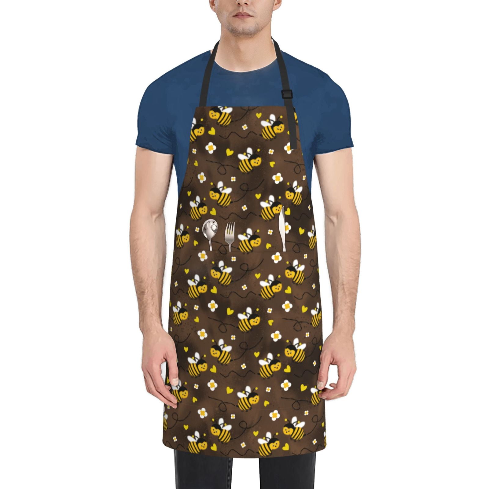 Lsque Flying Furry Honey Bees Waterproof Apron Chef Aprons for Men ...