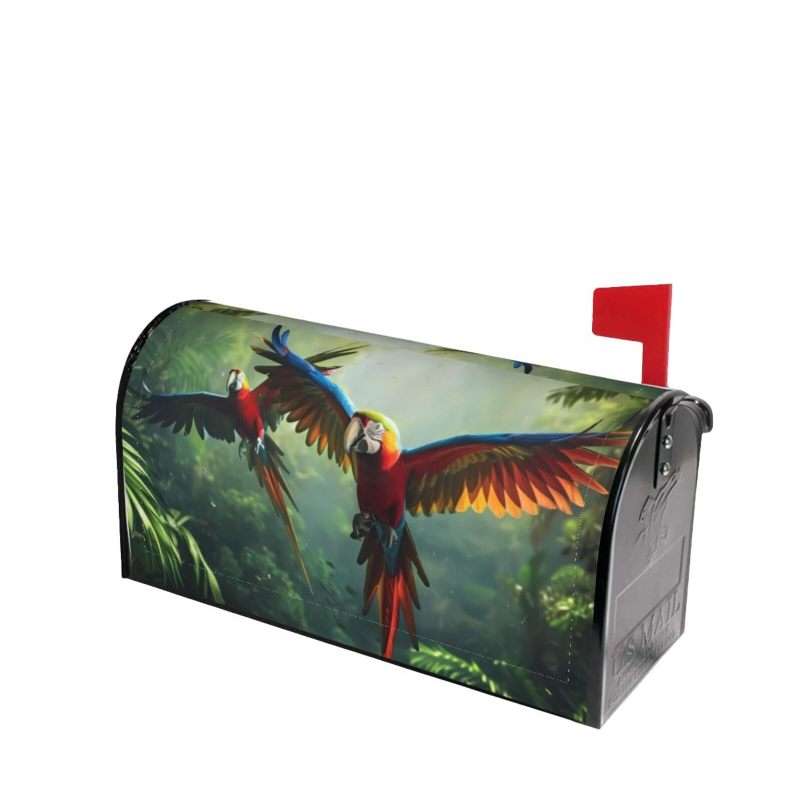 Lsque Flying Parrots In Jungle Mailbox Cover Standard Size ,Magnetic ...