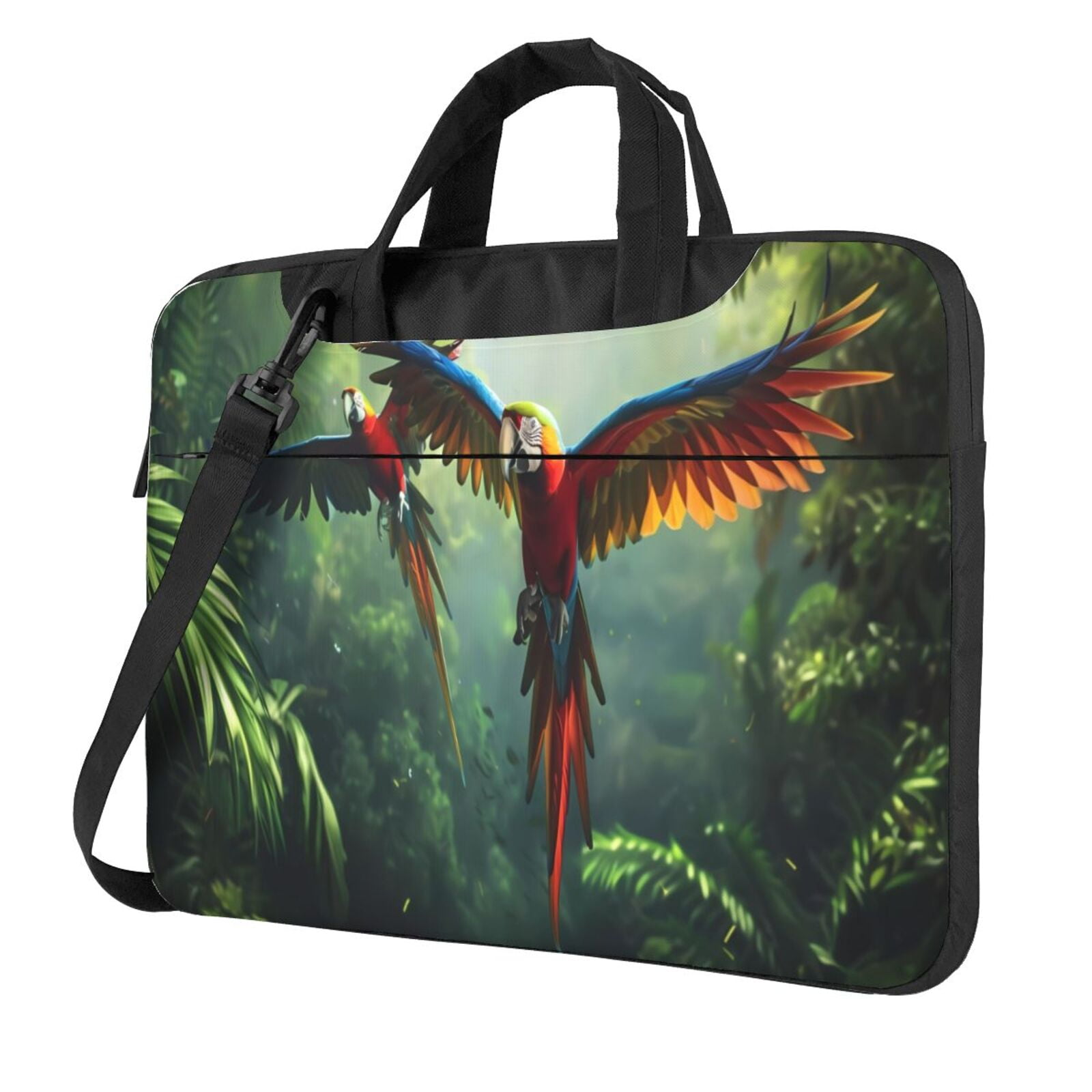 Lsque Flying Parrots In Jungle Pattern Laptop Bag – Portable & Slim ...