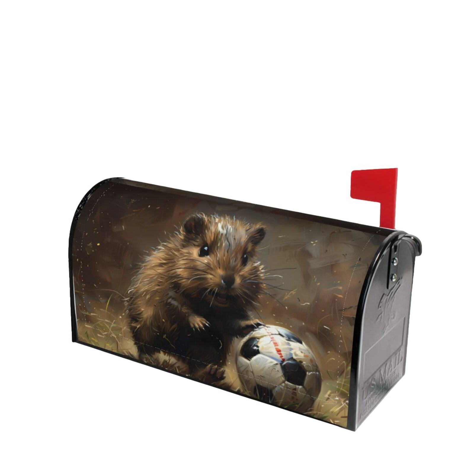 Lsque Football Loving Hamster Mailbox Cover Standard Size ,Magnetic ...