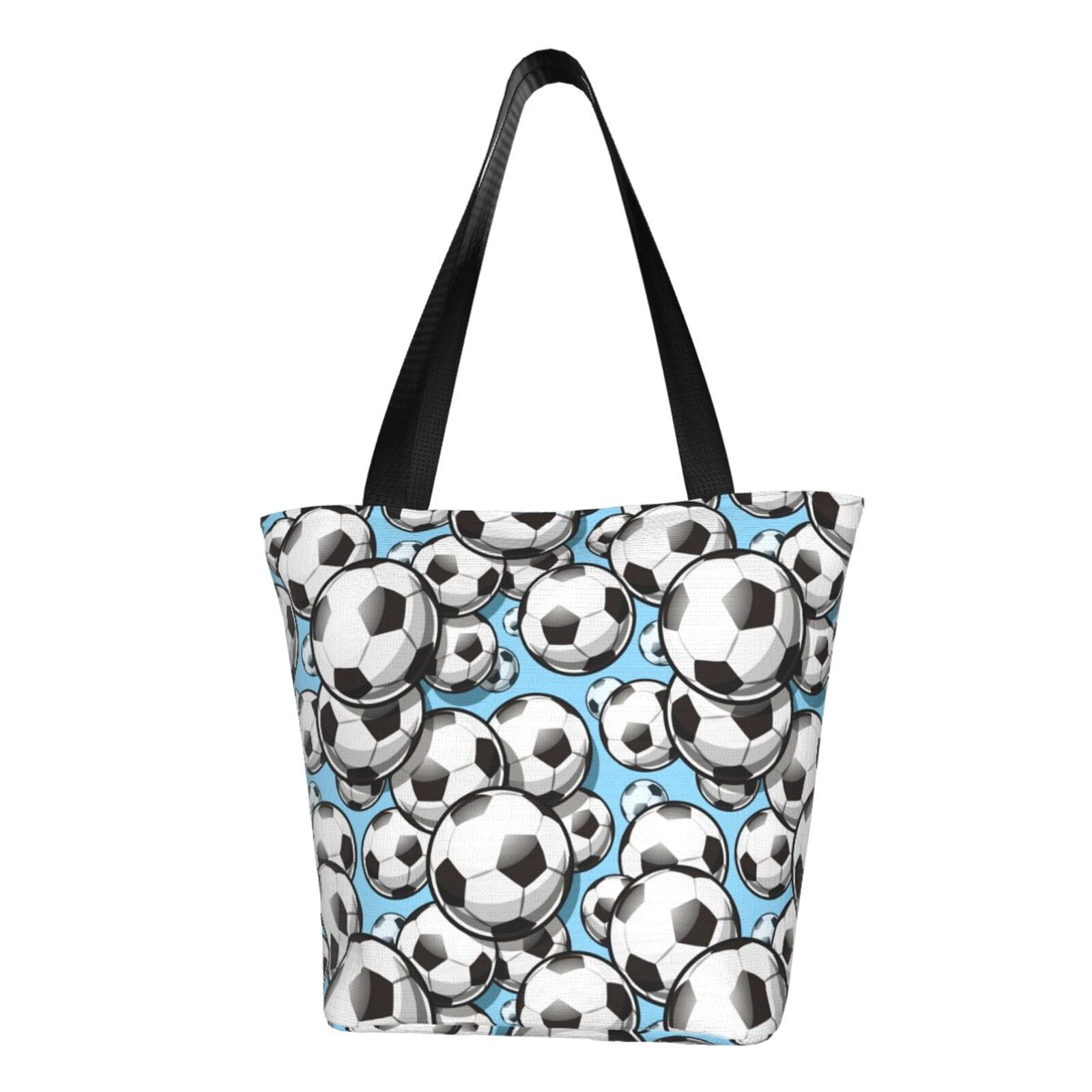Lsque Football Soccer Ball Pattern Beach Tote,Shoulder Handbag,Spacious ...