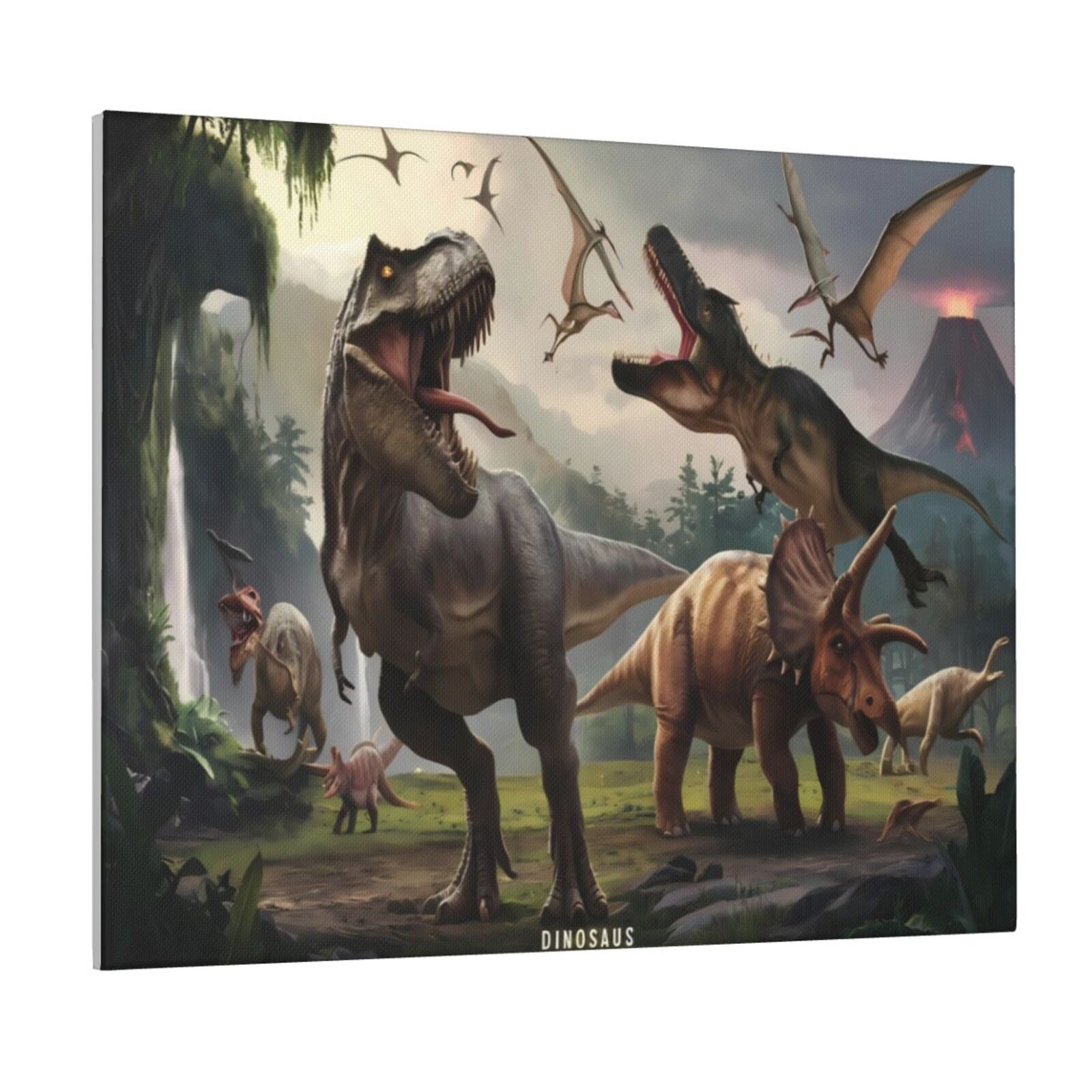 Lsque Forest Park Dinosaur Print Wall Art – Decorative Picture for ...