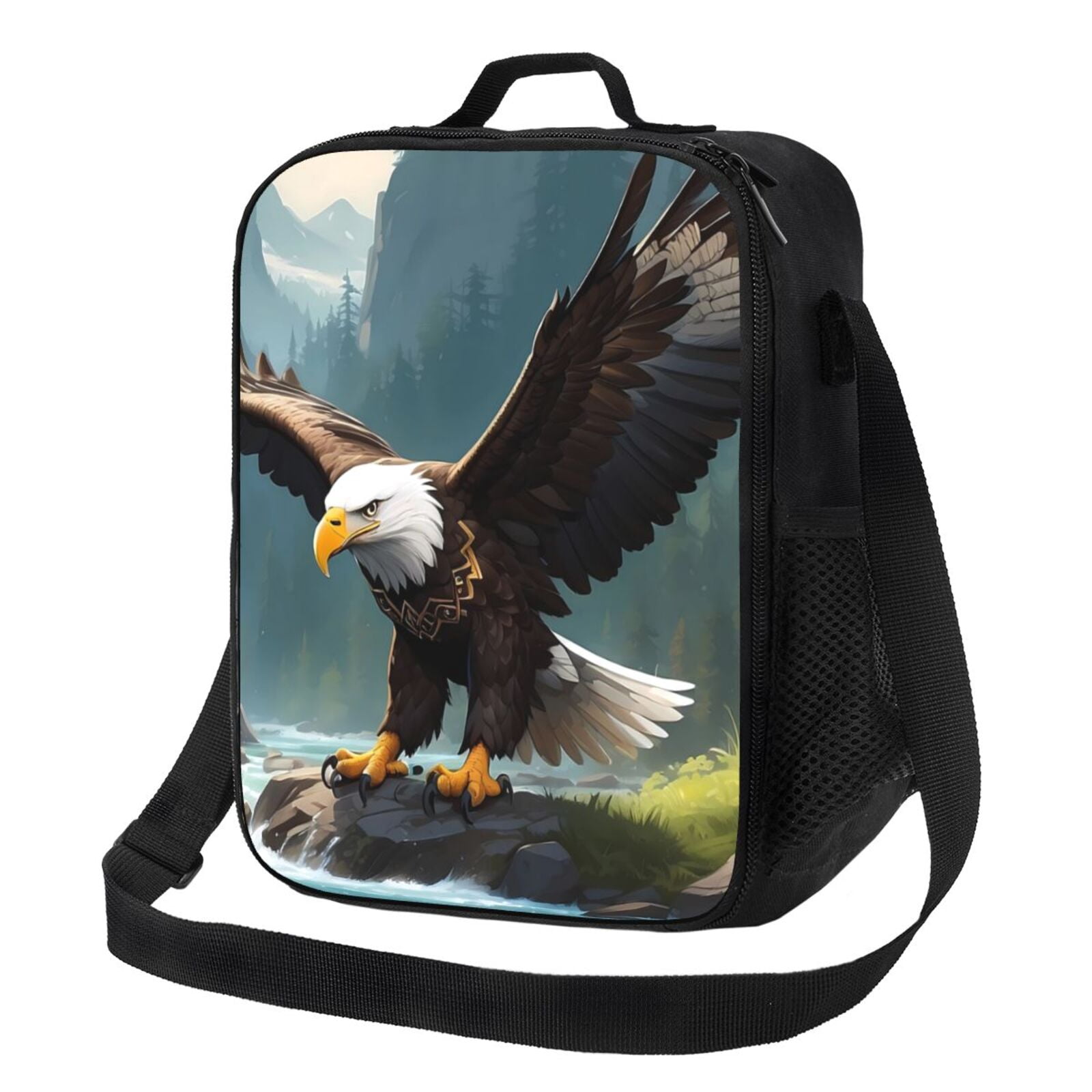 Lsque Forest River Bald Eagle Lunch Bag Lunch Box for Women Men ...