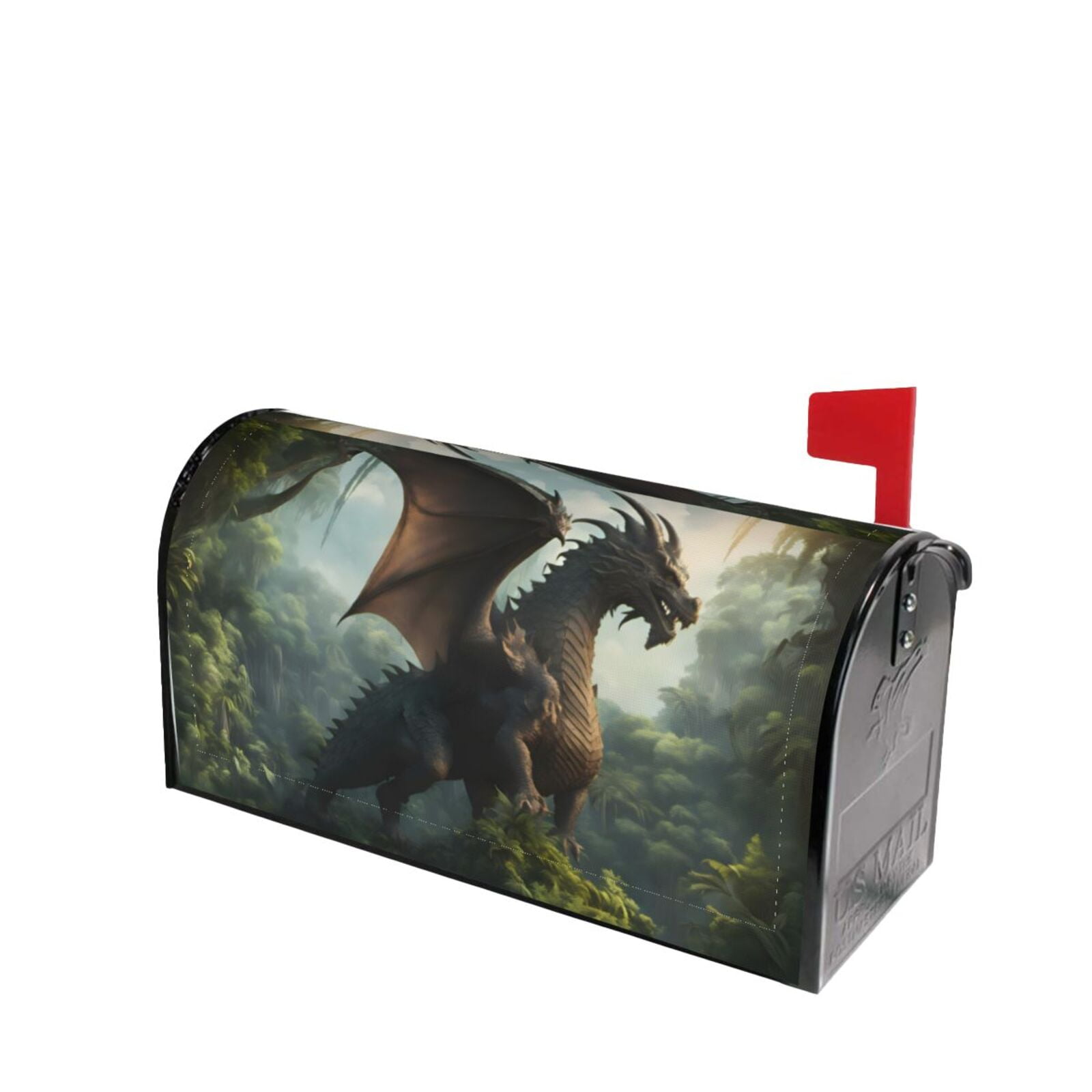 Lsque Forest Stone-Colored Dragon Mailbox Cover Standard Size ,Magnetic ...