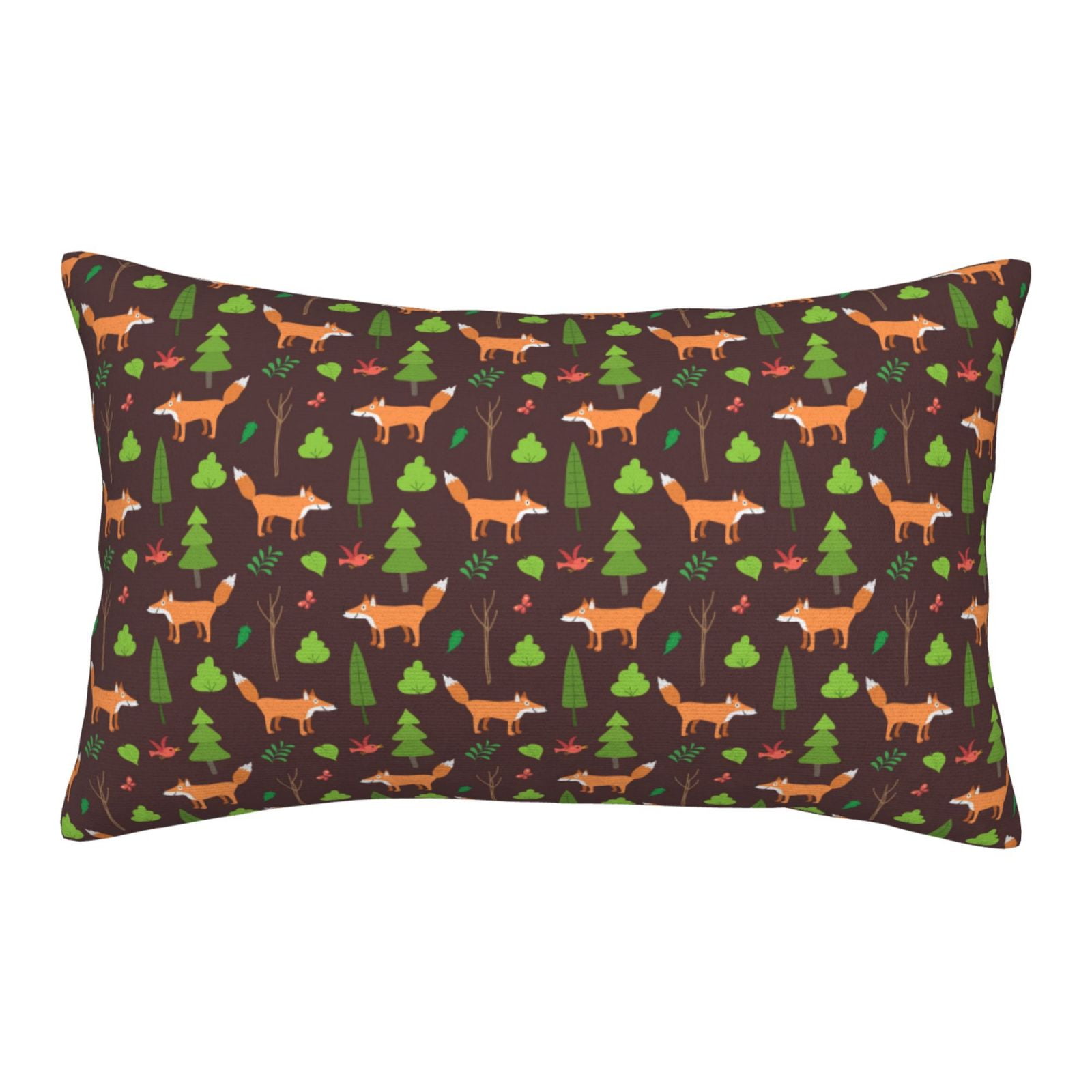 Lsque Fox In Forest Pattern Pillow Case – Soft & Cozy Throw Pillow ...