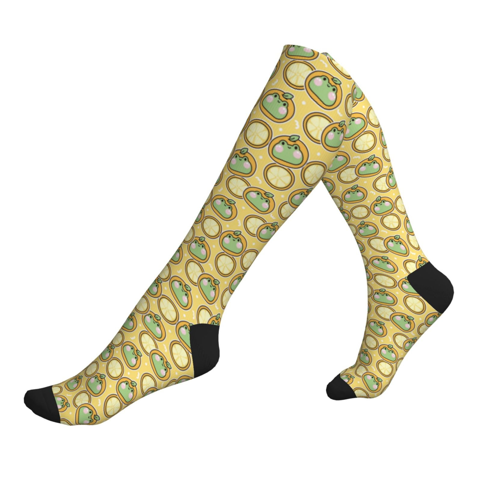 Lsque Frog In Orange Hat Pattern Sport Compression Socks for Men ...