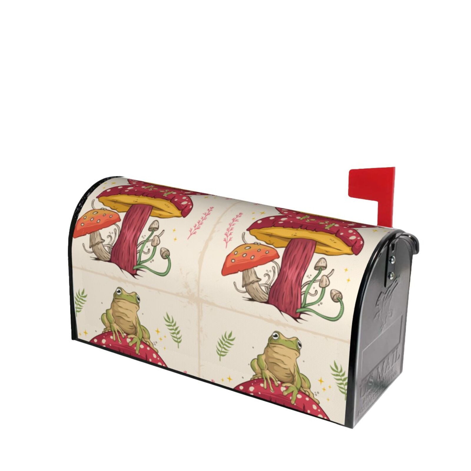 Lsque Frog Sitting On Mushroom Mailbox Cover Standard Size ,Magnetic ...