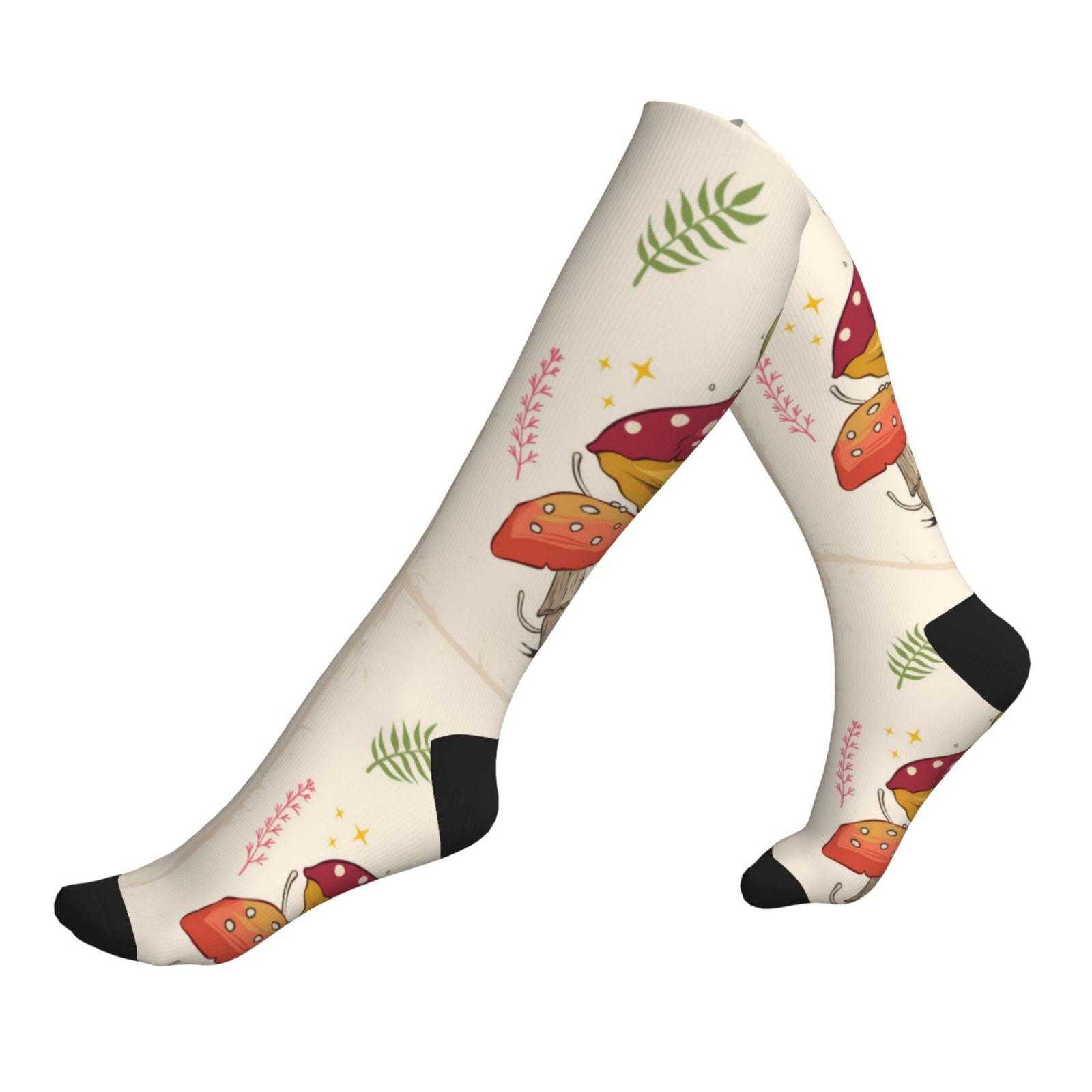 Lsque Frog Sitting On Mushroom Pattern Sport Compression Socks for Men ...