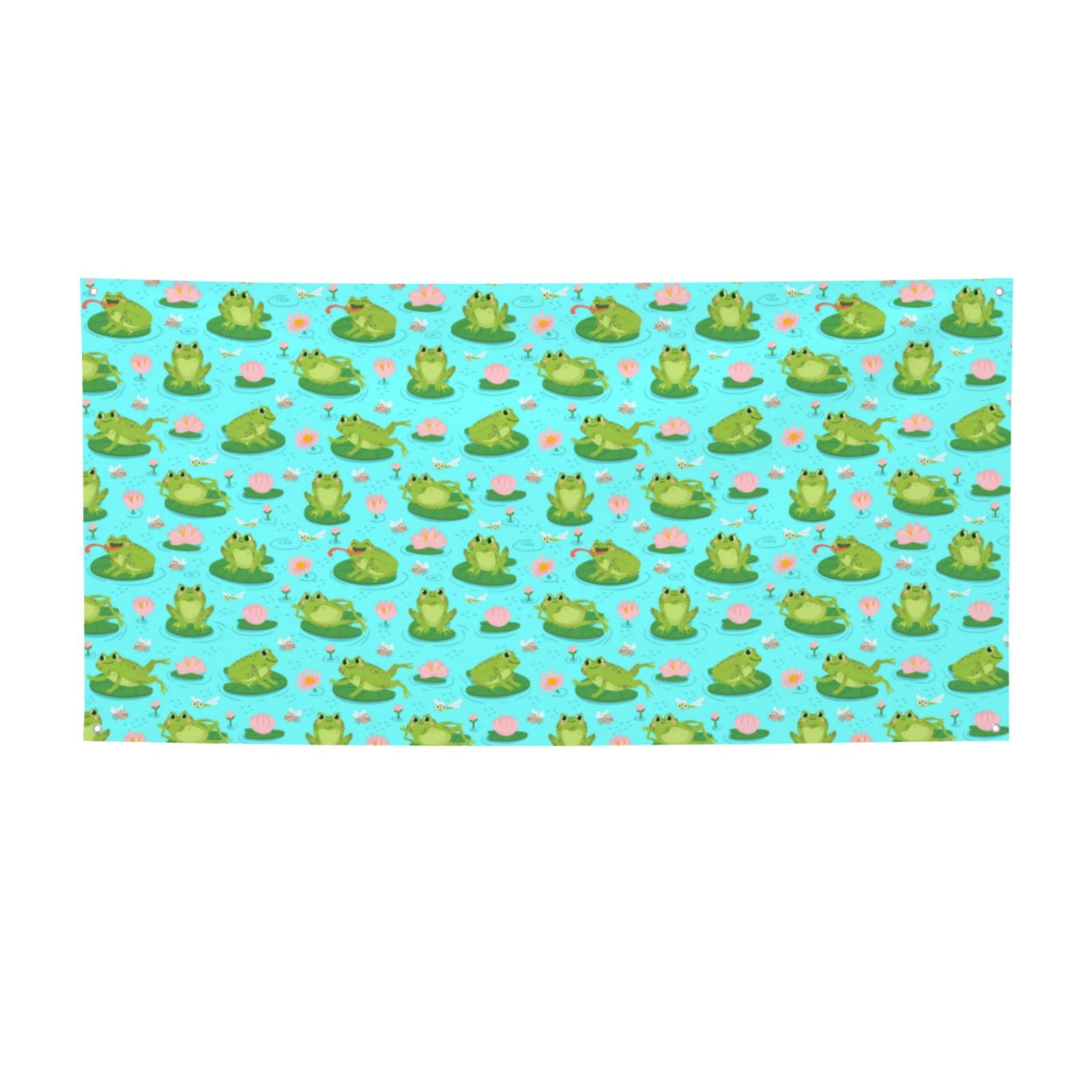 Lsque Frogs And Aquatic Plants Pattern Party Banner, Festive Banner ...