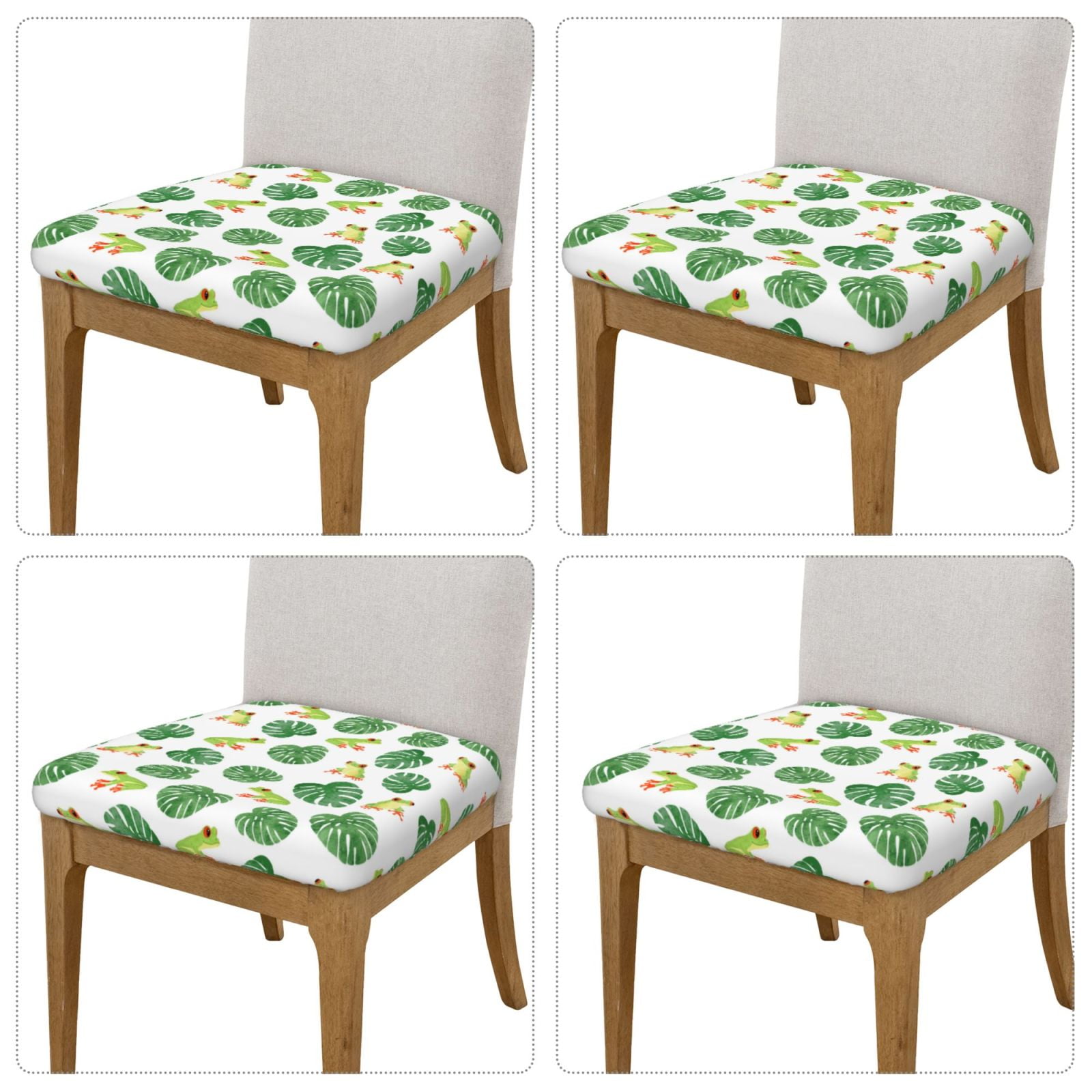 Lsque Frogs And Tropical Leaves Printed Square Couch Cushion Covers ...