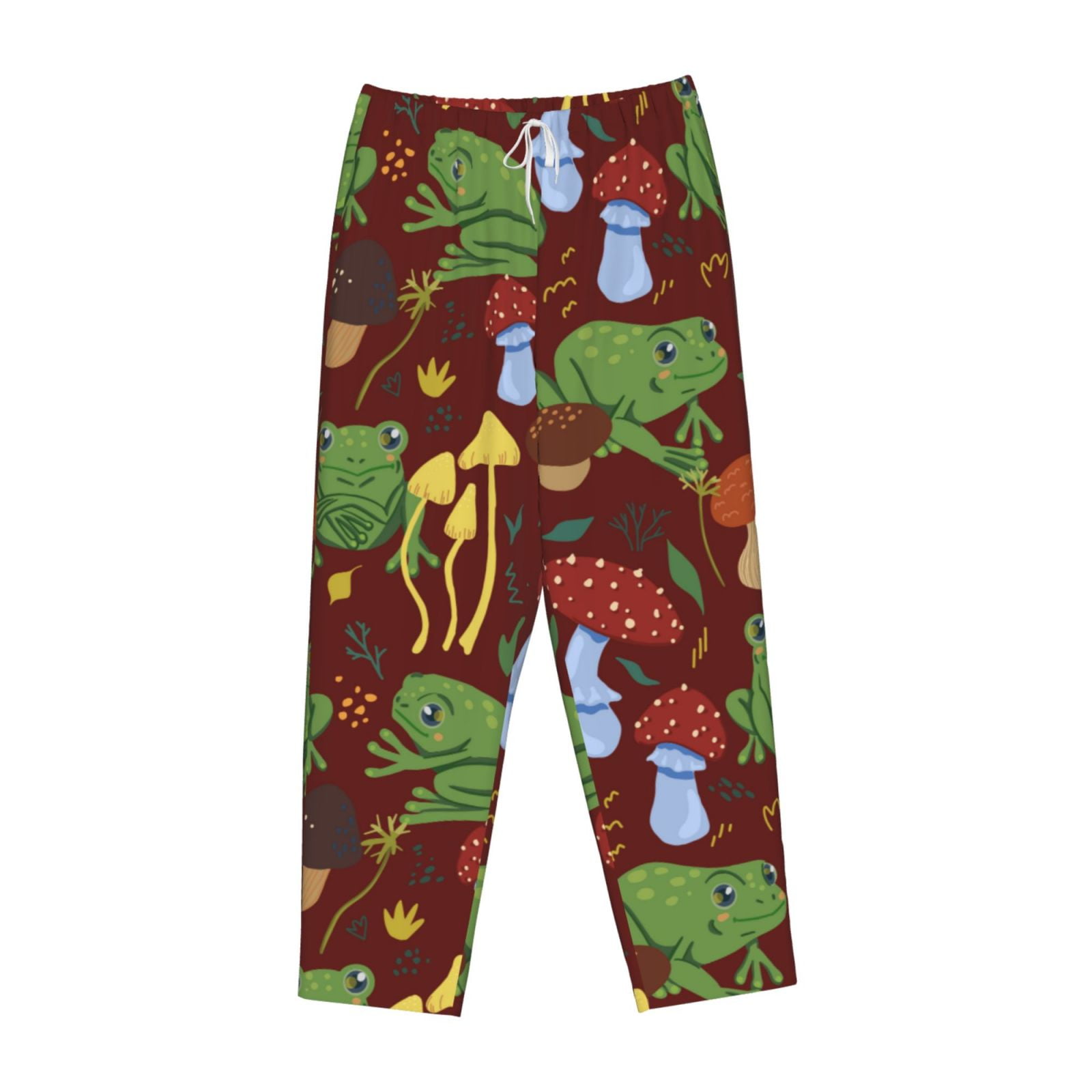 Lsque Frogs and Mushrooms Print Women's Pajama Pants, Lounge Pant ...