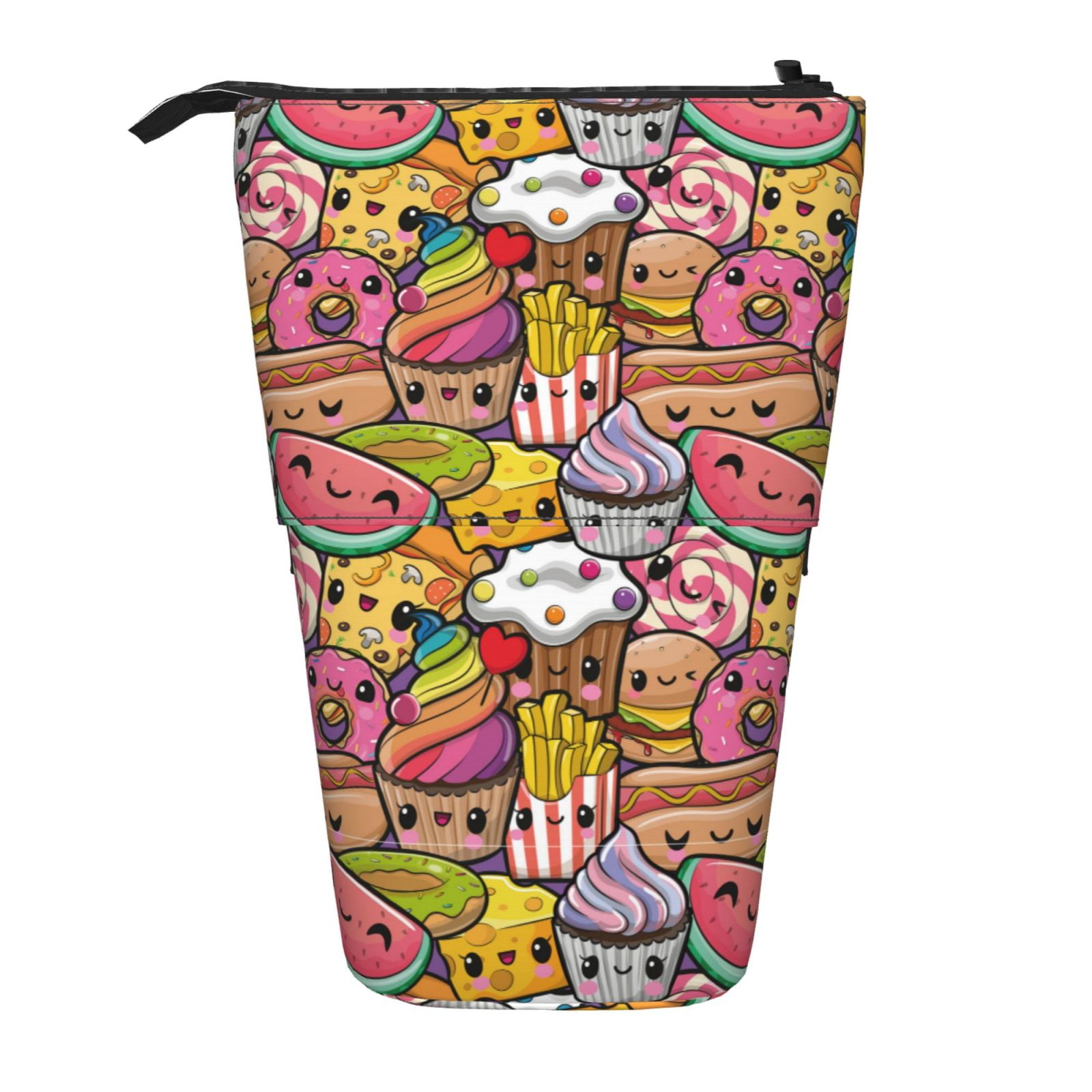 Lsque Fruit-Flavored Ice-Cream Pattern Telescopic Pencil Bag Pen Holder ...
