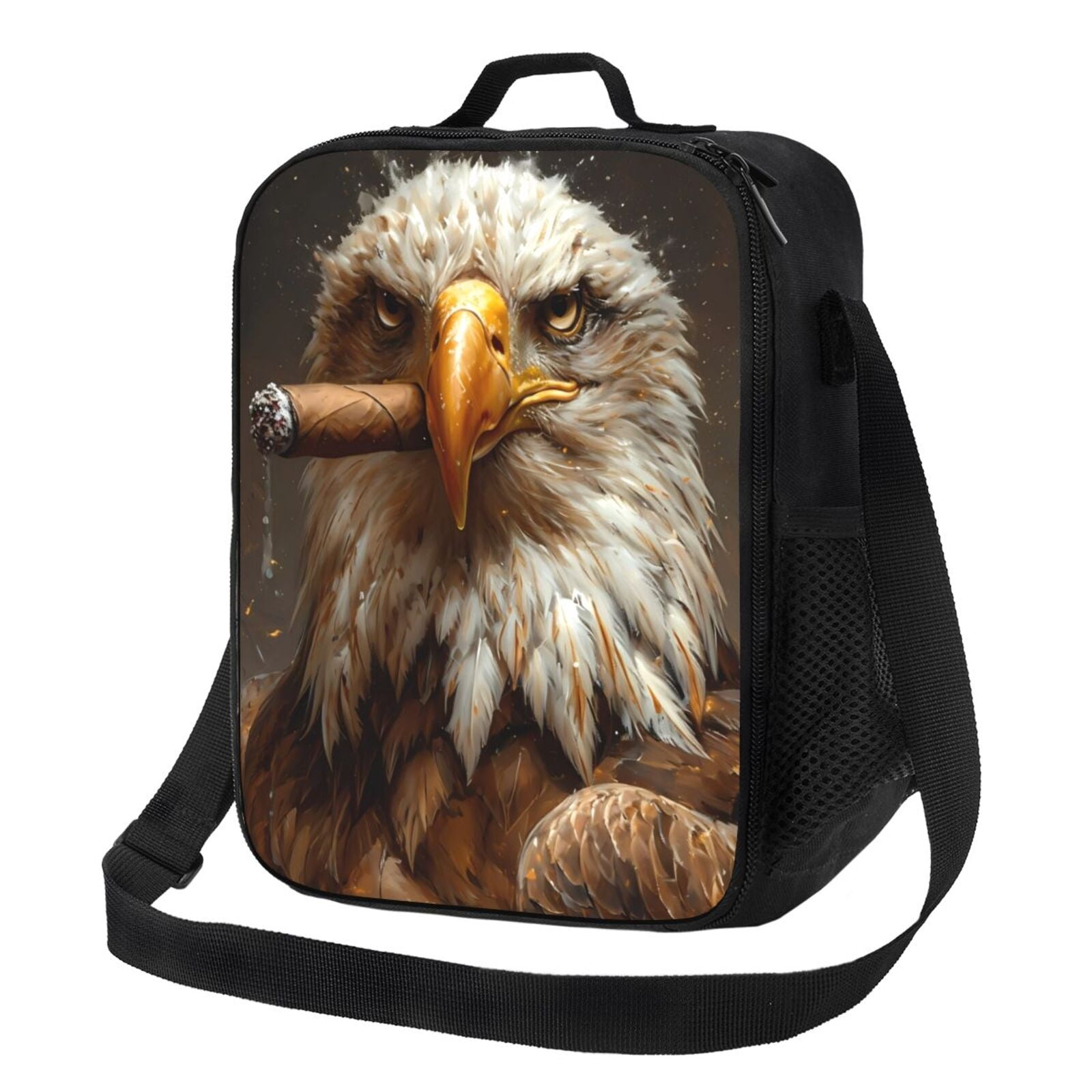 Lsque Funny Bald Eagle Lunch Bag Lunch Box for Women Men Reusable ...