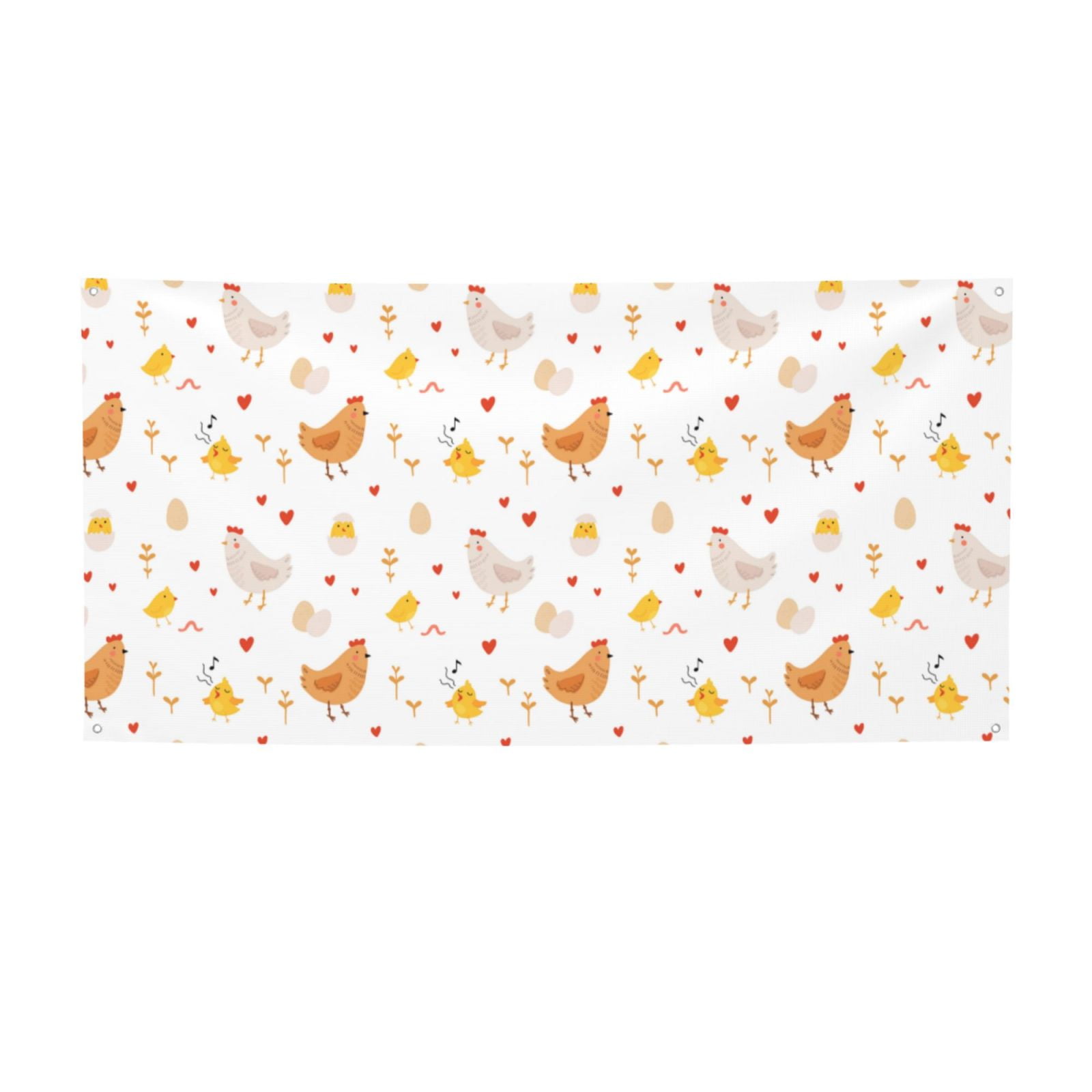 Lsque Funny Chicken Pattern Party Banner, Festive Banner , Holiday ...