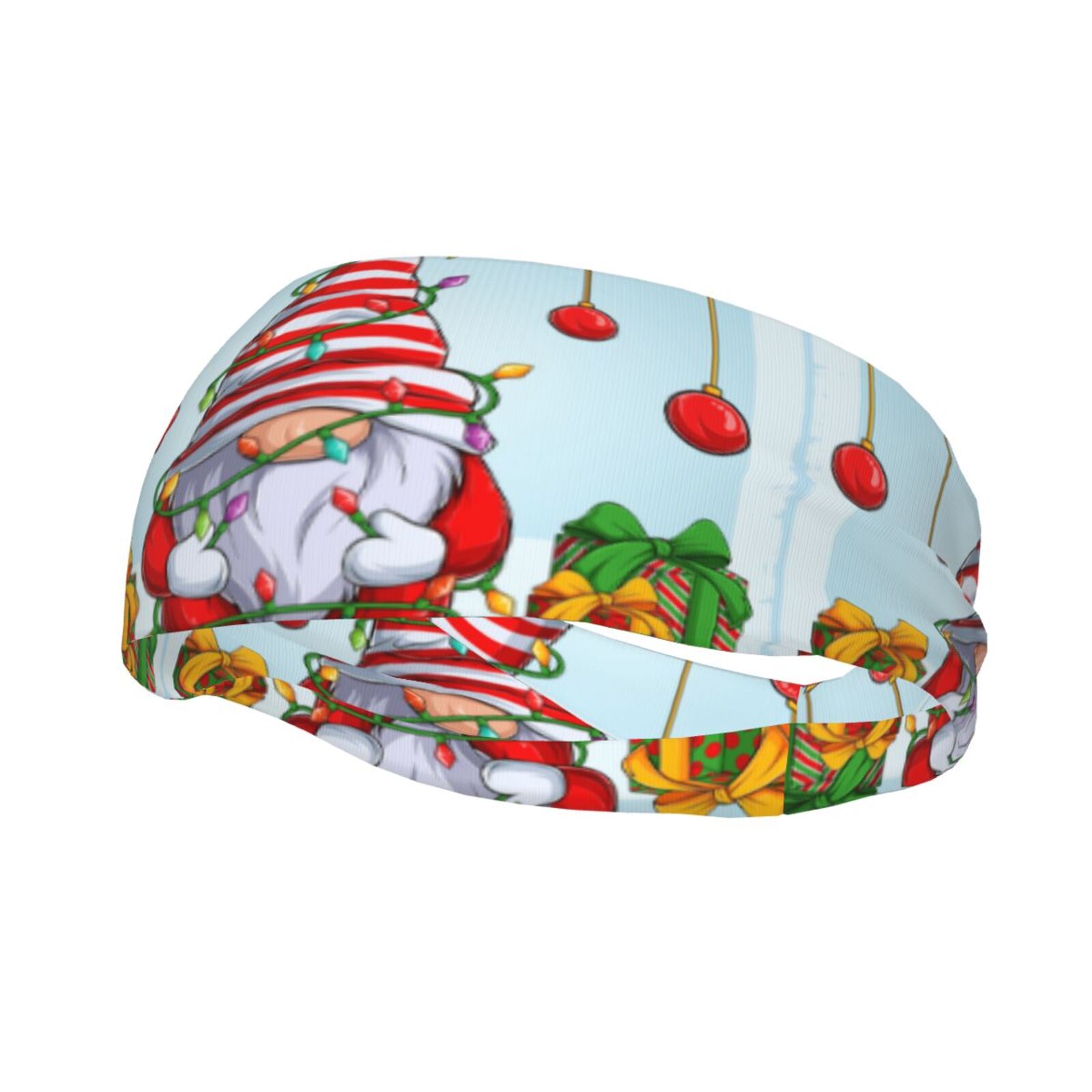 Lsque Funny Christmas Gnome Pattern Sweatbands Sports Headband for Men ...