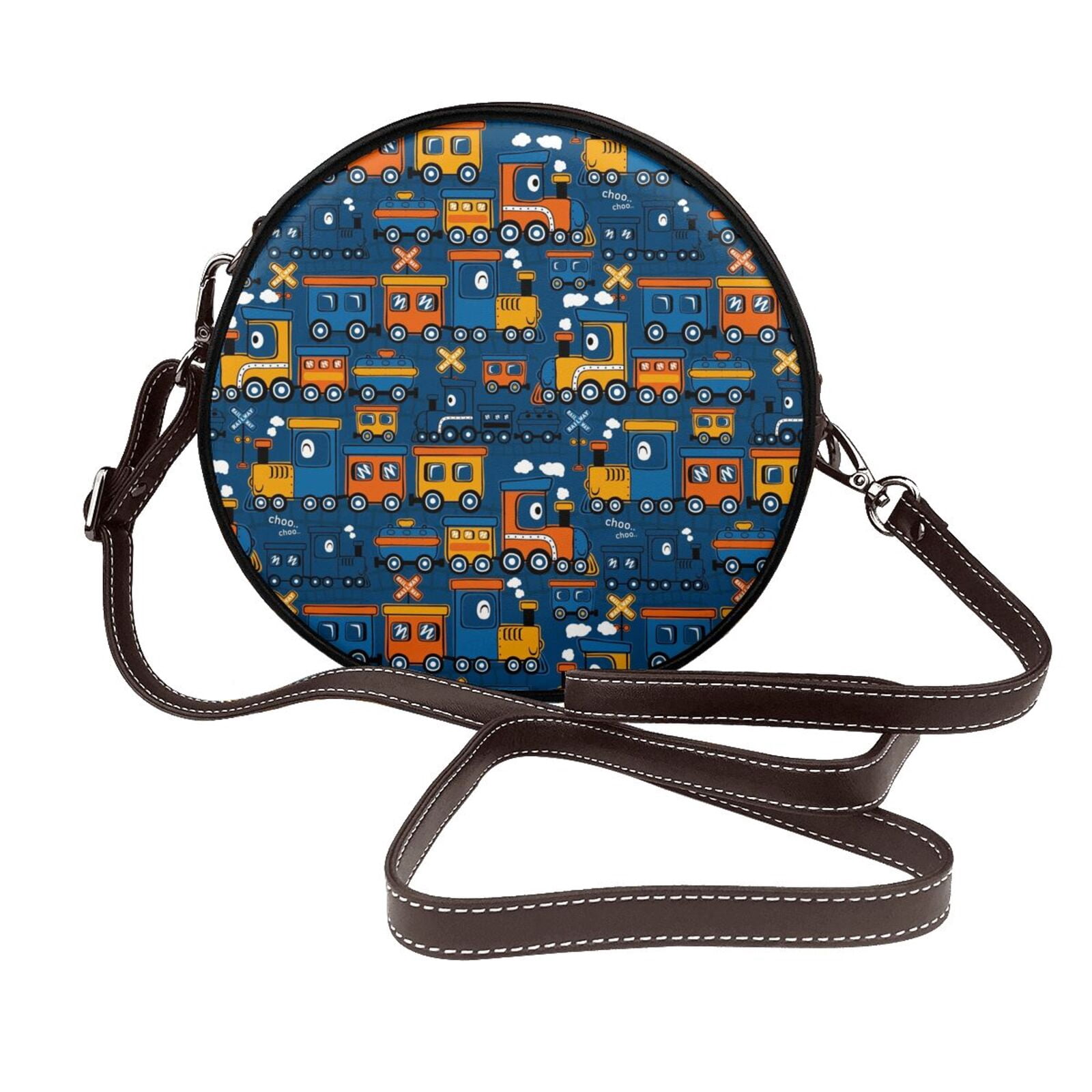 Lsque Funny Steam Train Pattern Shoulder Bag – Microfiber Leather ...
