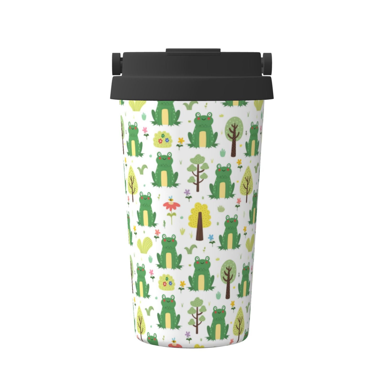 Lsque Funny Toad Pattern Travel Coffee Mug 16oz: Insulated Coffee Cup ...