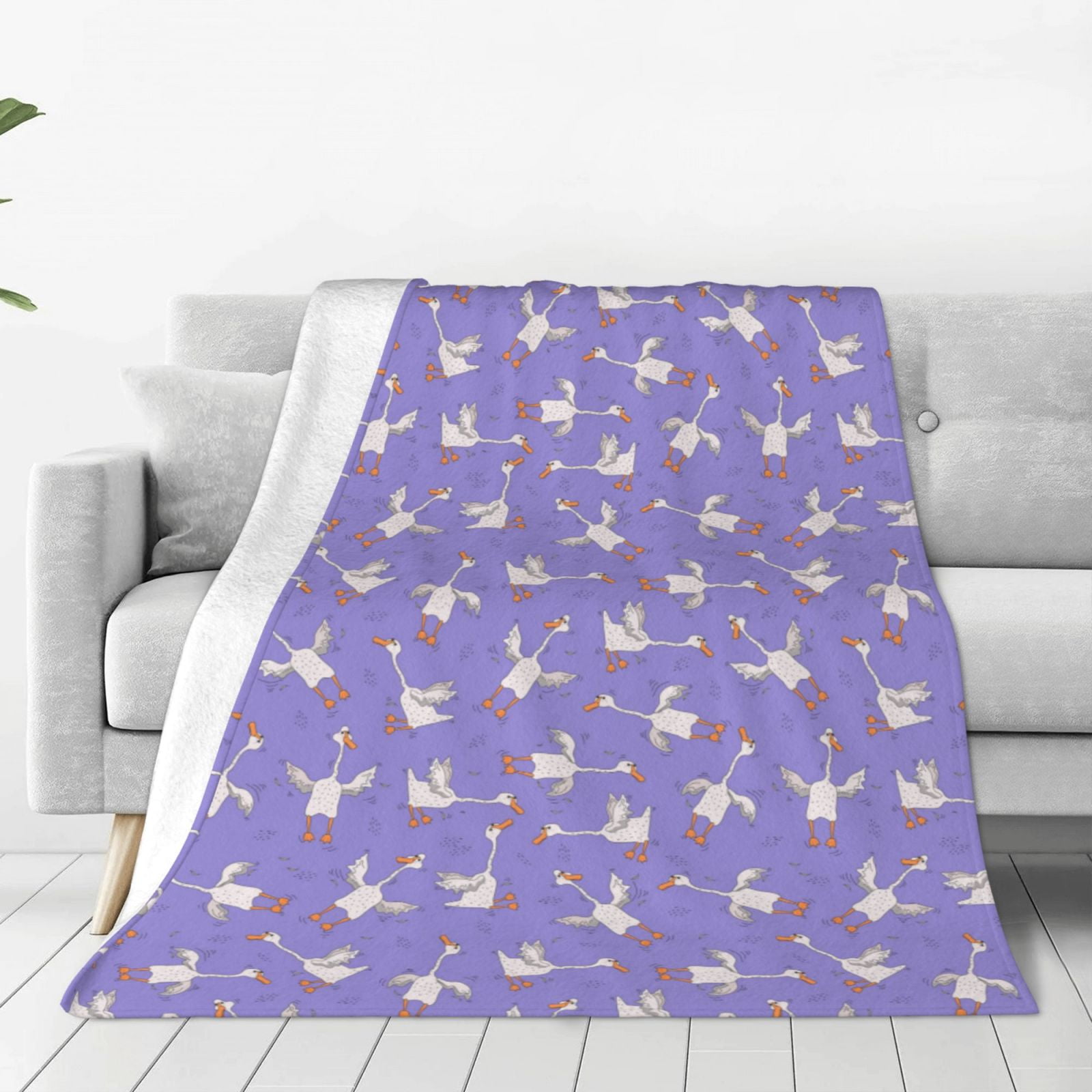 Lsque Funny goose birds Pattern Fuzzy Fleece Throw Blanket Extra Large ...