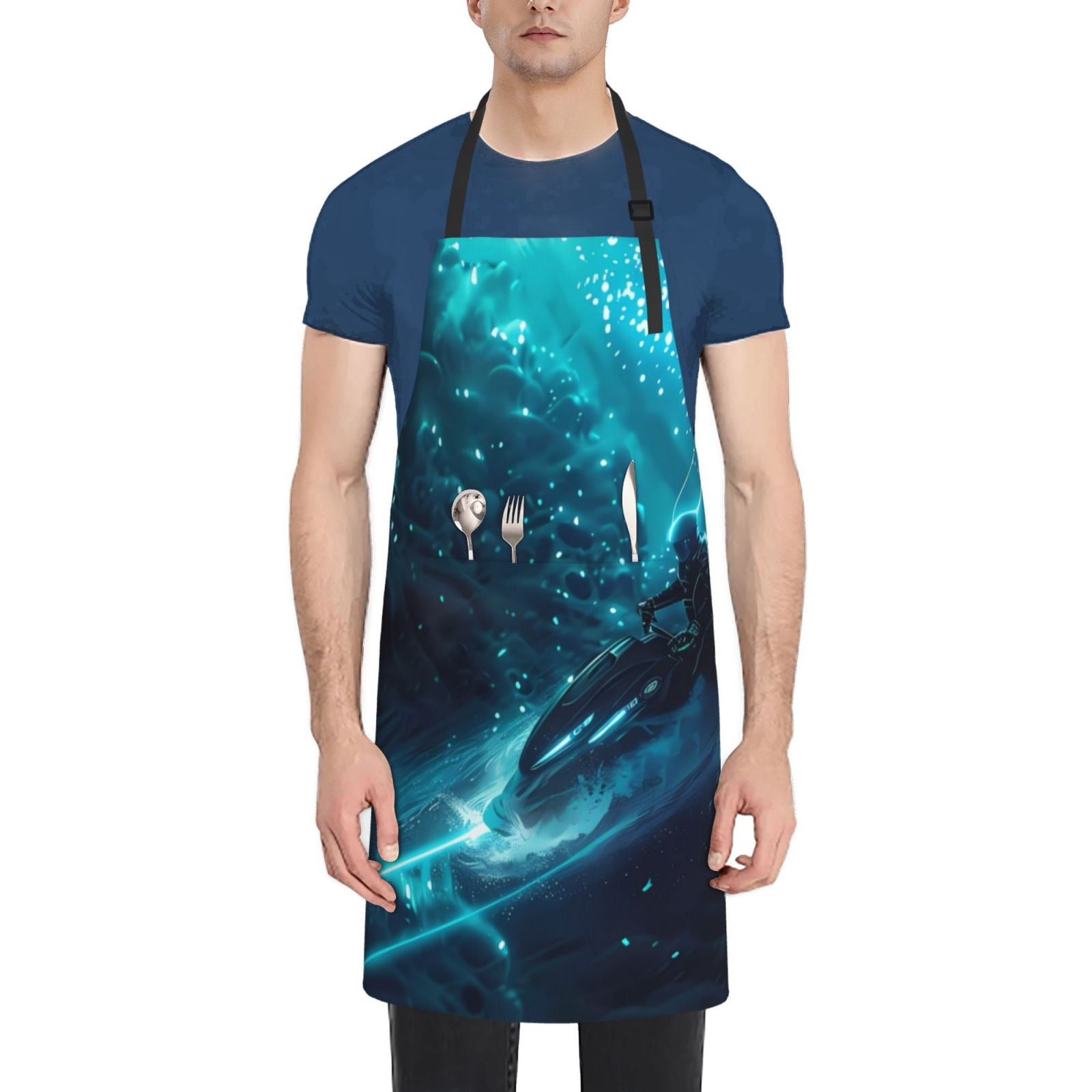 Lsque Futuristic Jet Ski Adventure Waterproof Apron Chef Aprons for Men ...