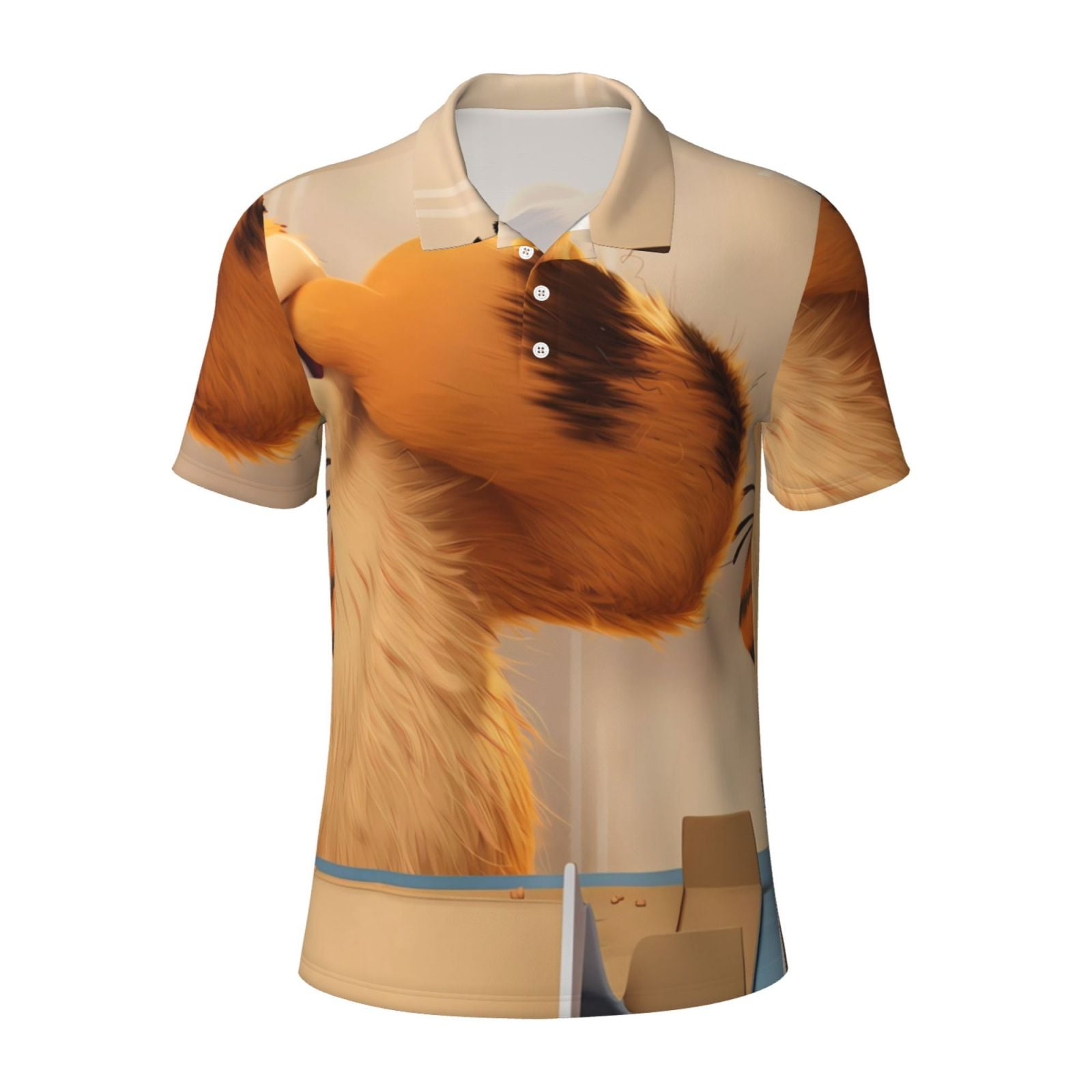 Lsque Garfield Pattern Golf Shirts for Men Dry Fit Print Moisture ...