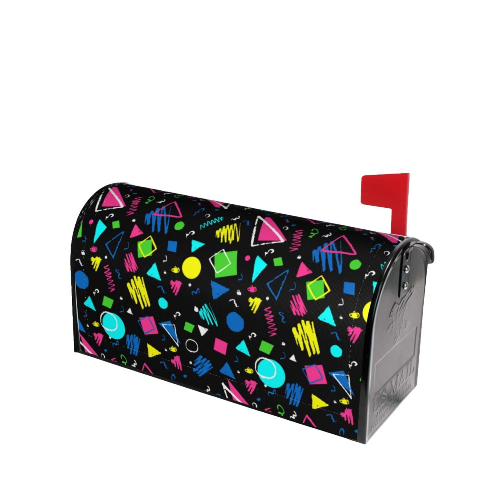 Lsque Geometric 1980s Styled Mailbox Cover Standard Size ,Magnetic ...