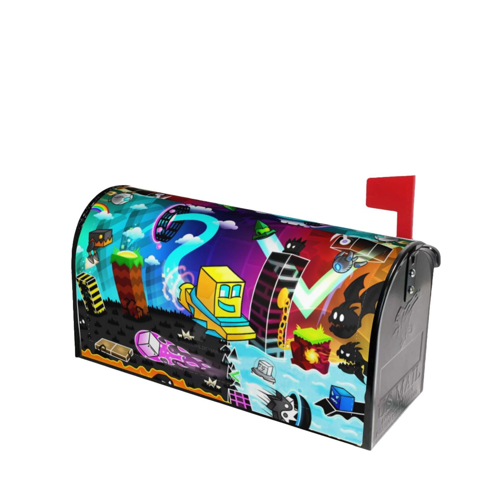 Lsque Geometry Dash Mailbox Cover Standard Size ,Magnetic Mailbox ...