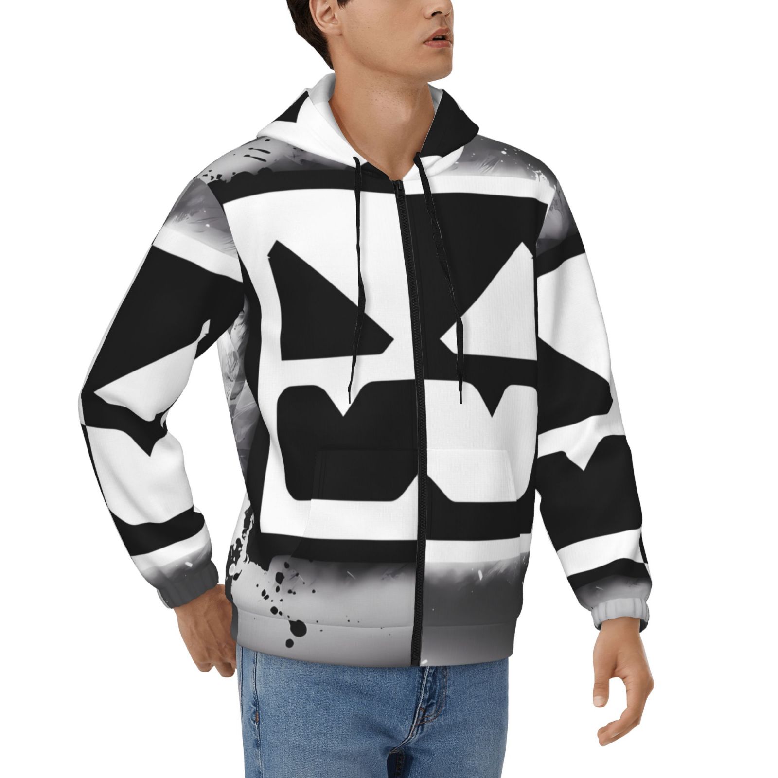 Lsque Geometry Dash for Mens Full-zip Hoodie, Zip-up Pullover Hooded ...