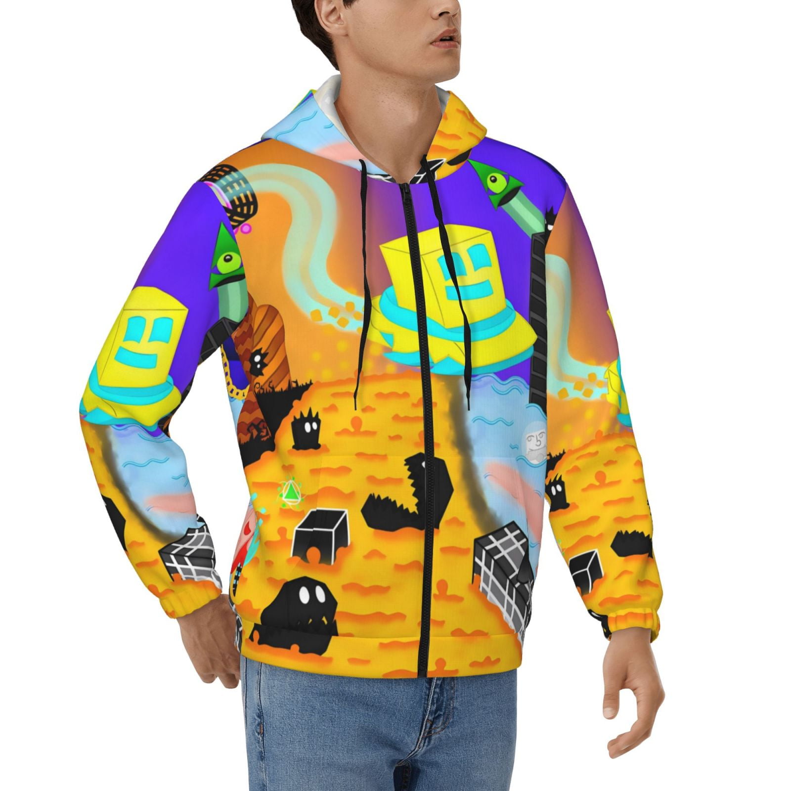 Lsque Geometry Dash for Mens Full-zip Hoodie, Zip-up Pullover Hooded ... Lsque Geometry Dash for Mens Full-zip Hoodie, Zip-up Pullover Hooded ...