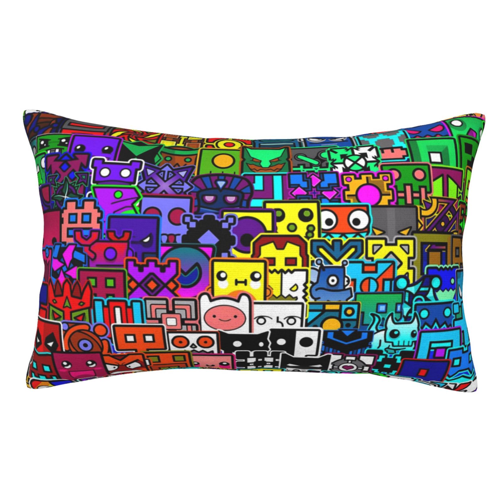 Lsque Geometry Dash Pattern Bedding Waterproof Pillow Protector ...