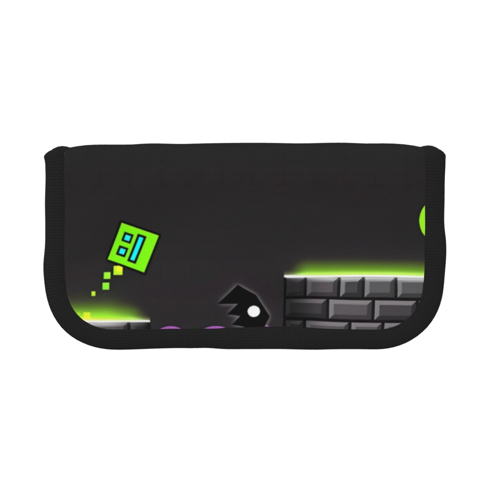 Lsque Geometry Dash Pattern Canvas Pen Case - Pencil Pouch - Makeup Bag ...