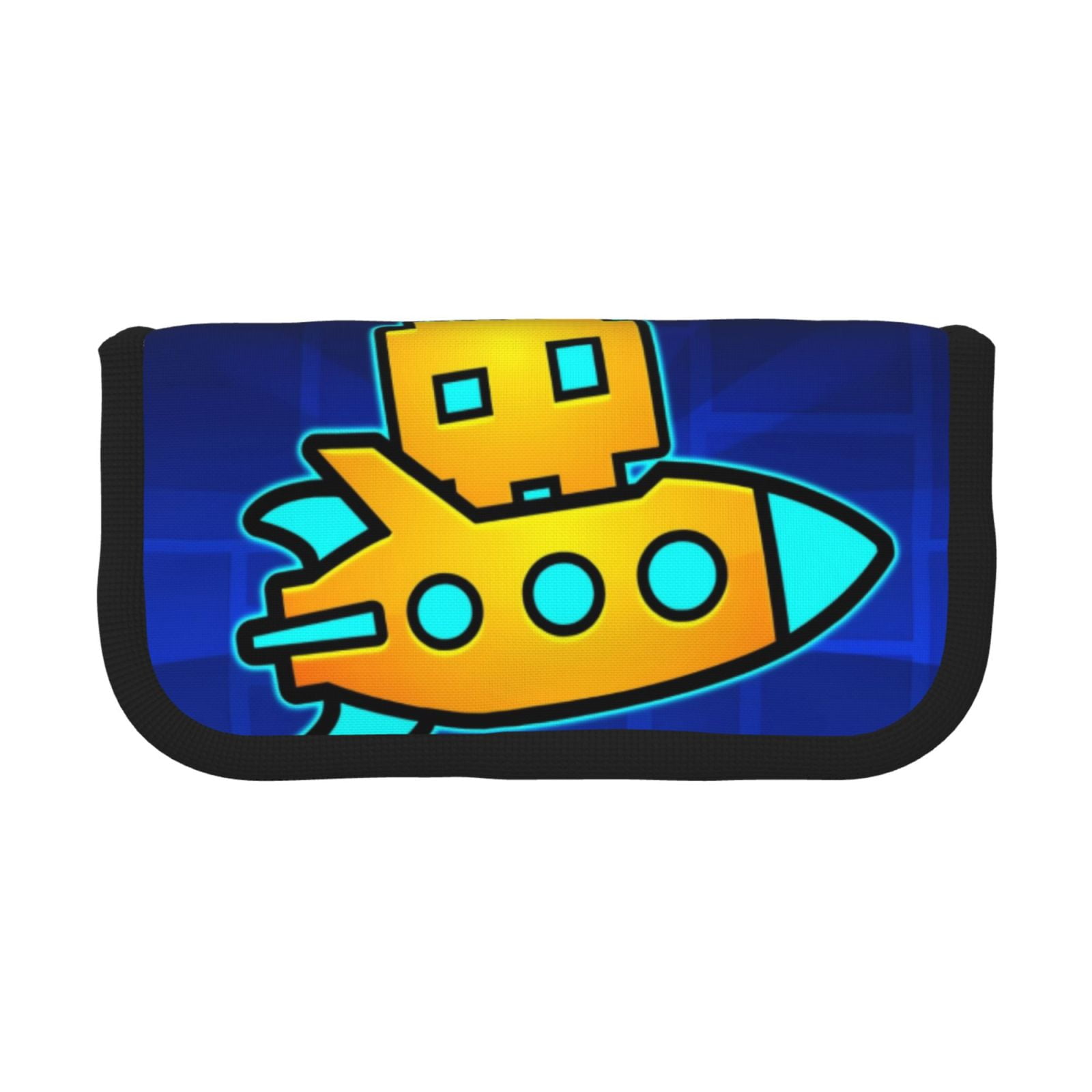 Lsque Geometry Dash Pattern Canvas Pen Case - Pencil Pouch - Makeup Bag ...