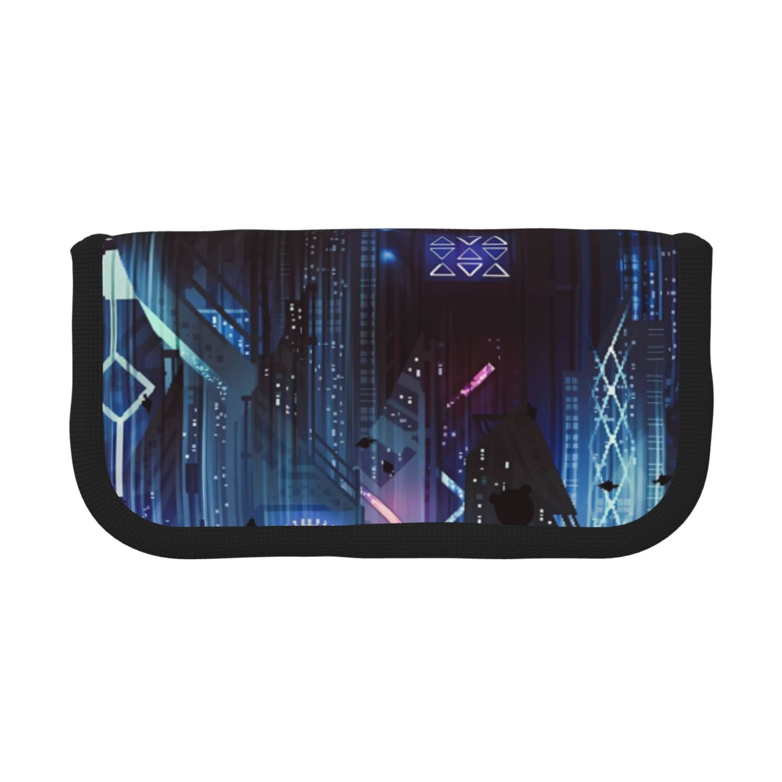 Lsque Geometry Dash Pattern Canvas Pen Case - Pencil Pouch - Makeup Bag ...