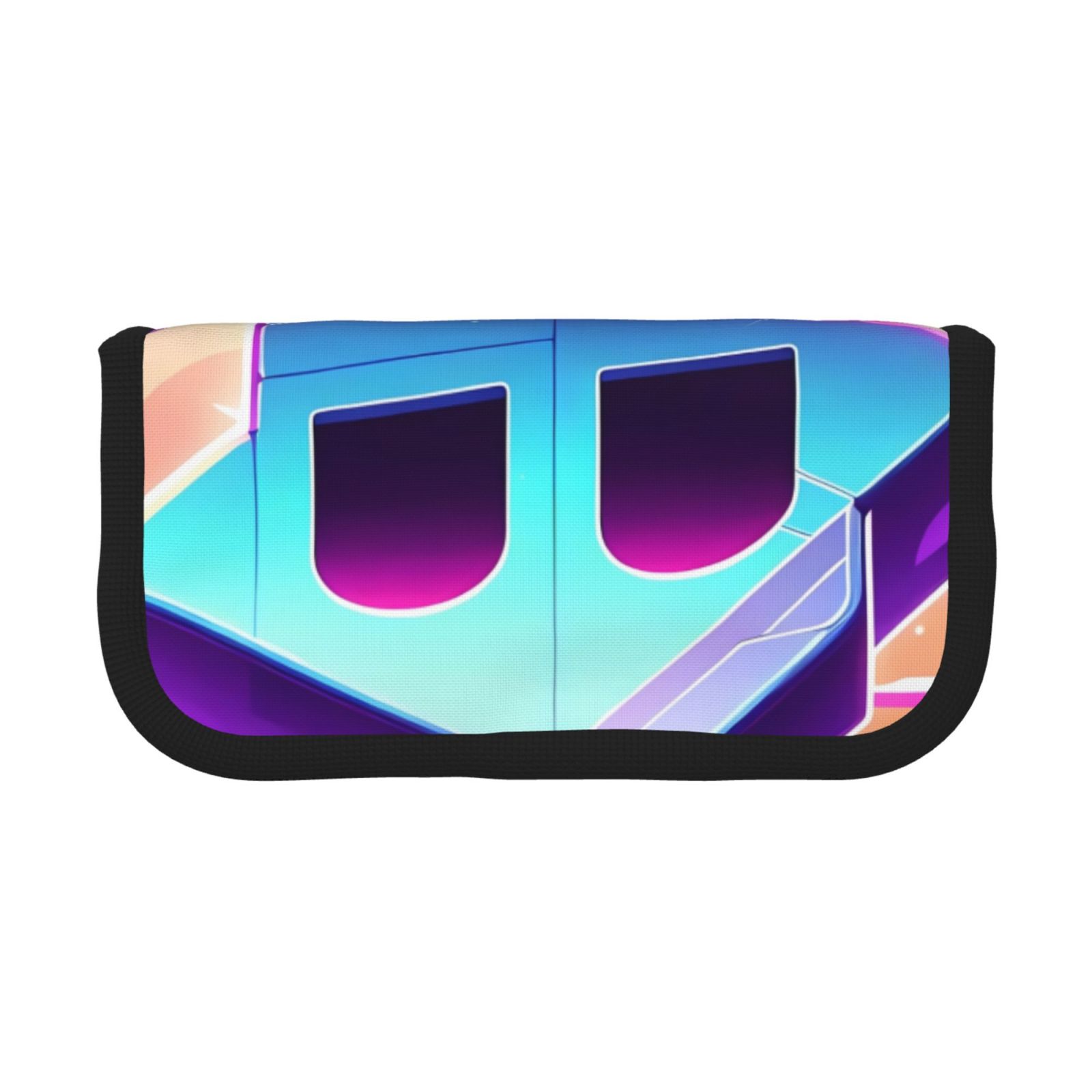 Lsque Geometry Dash Pattern Canvas Pen Case - Pencil Pouch - Makeup Bag ...