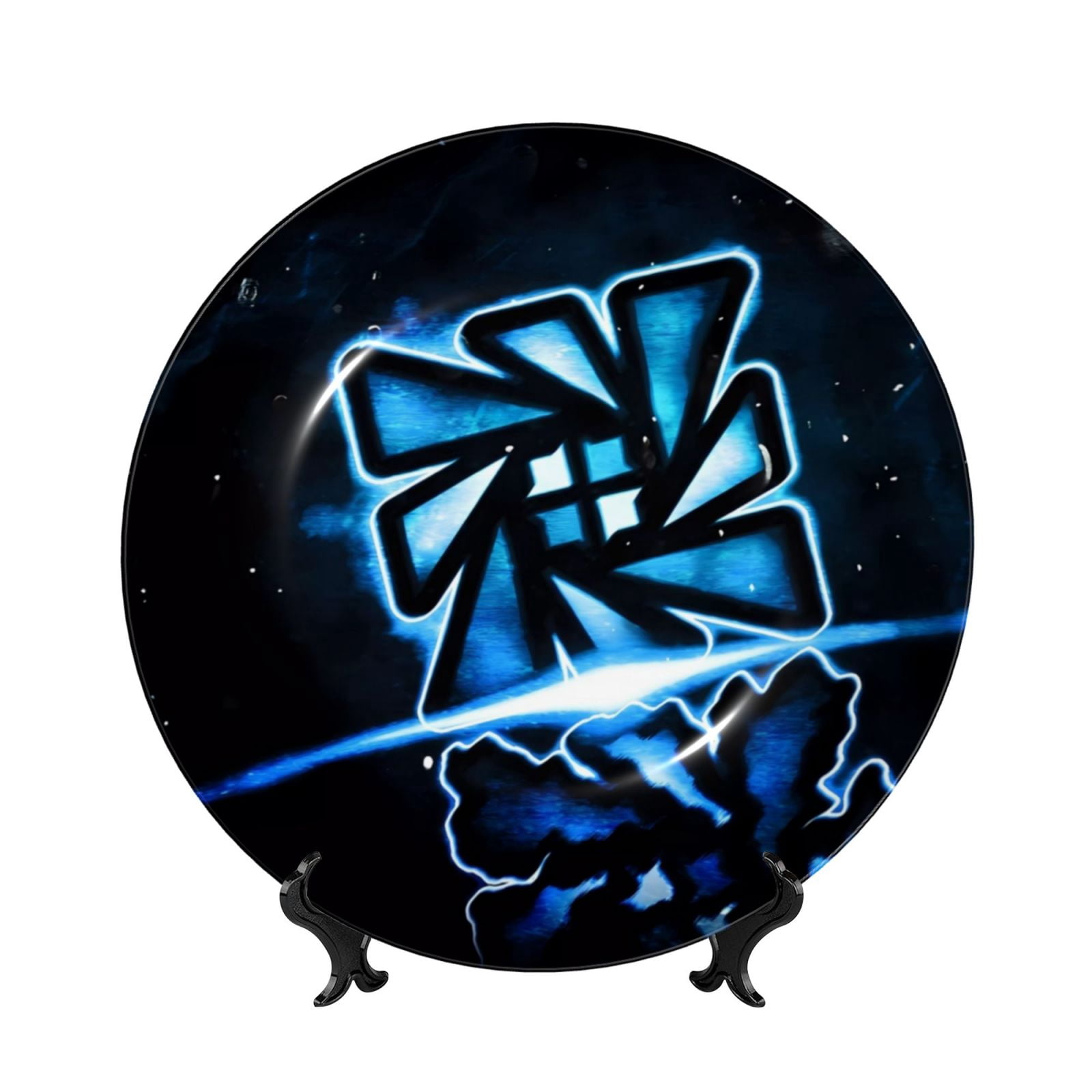 Lsque Geometry Dash Pattern Ceramic Decorative Plate Decorative Plates ...